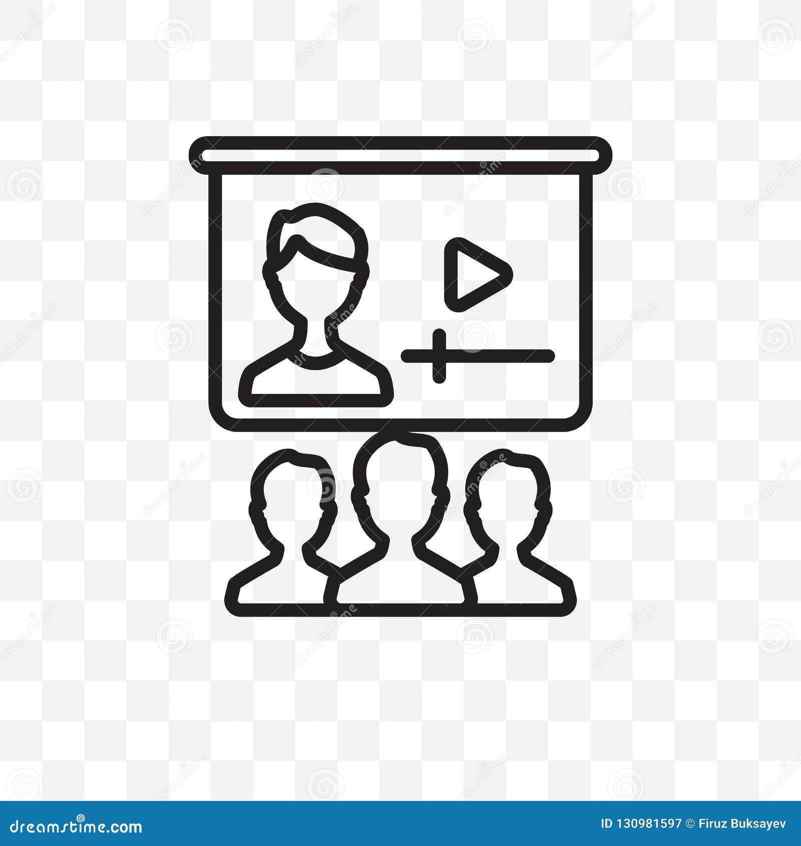 Online Class Vector Linear Icon Isolated On Transparent Background ...