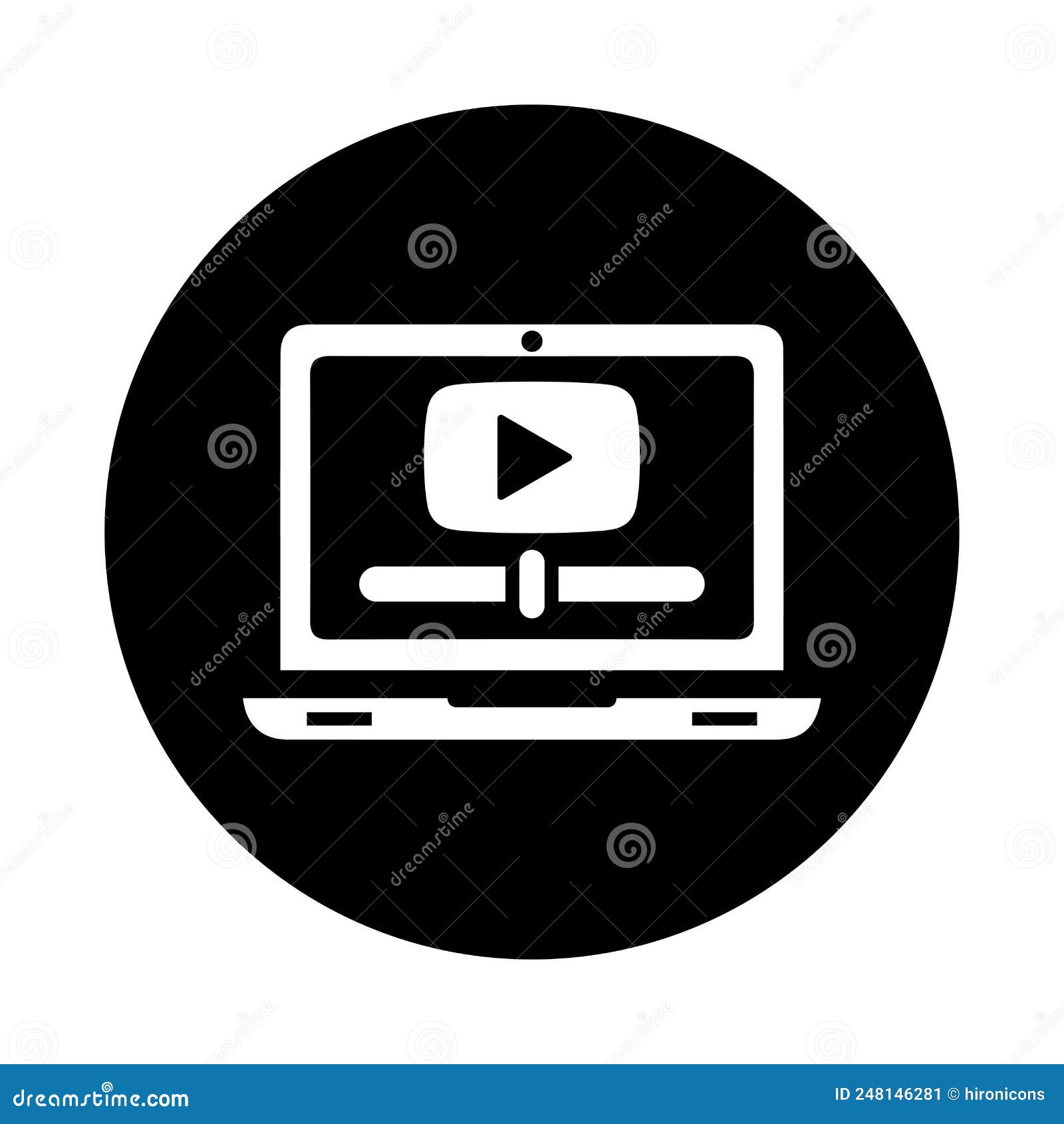 Online, Class, Video, Tutorial Icon. Black Vector Illustration Stock ...