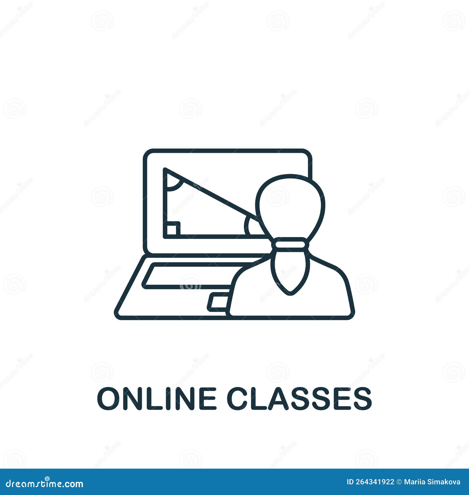 Online Classes Icon. Monochrome Simple New Normality Icon for Templates ...