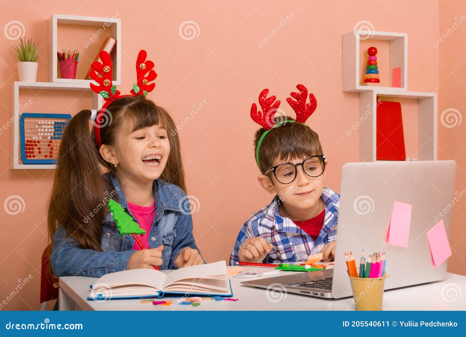 Online Classes, Teaching Online. Kids Learning Online Stock Image ...