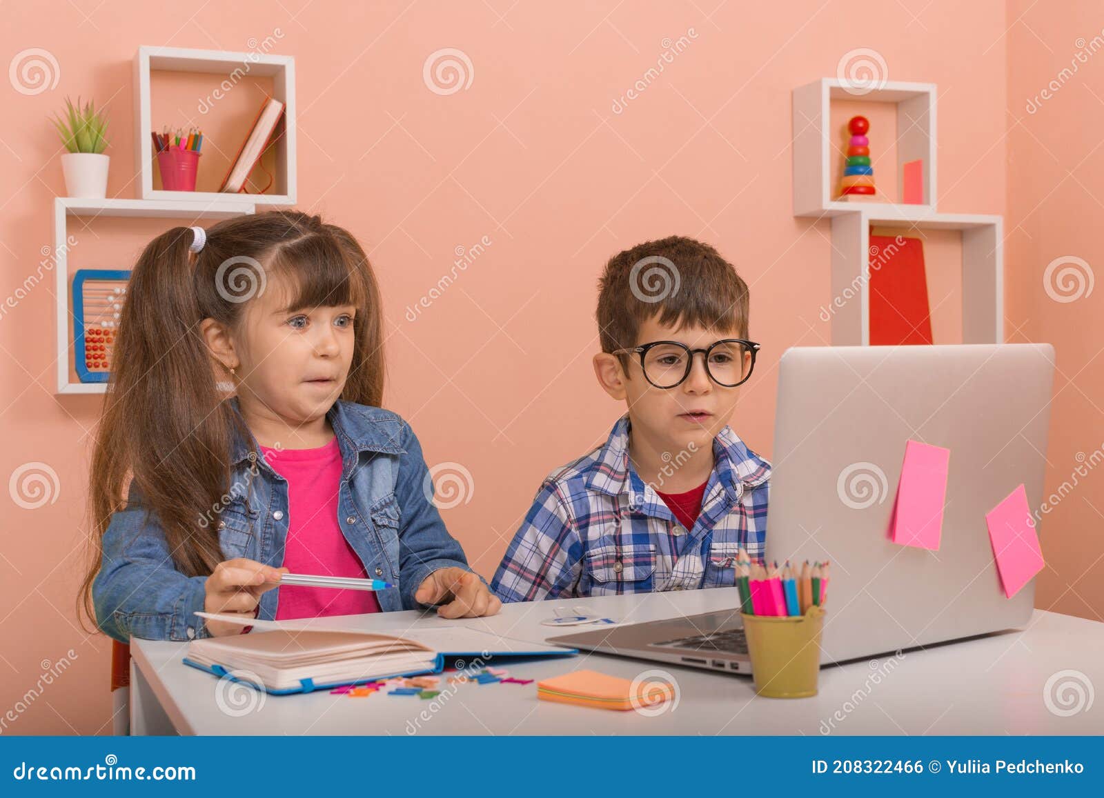 Online Classes, Teaching Online. Kids Learning Online Stock Photo ...