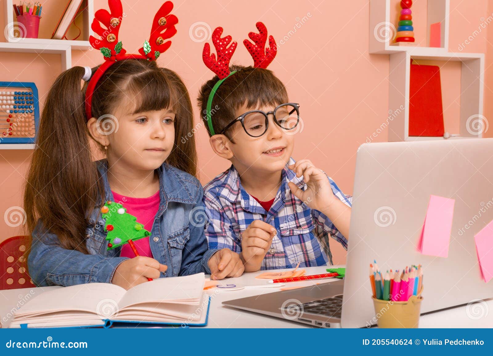 Online Classes, Teaching Online. Kids Learning Online Stock Photo ...