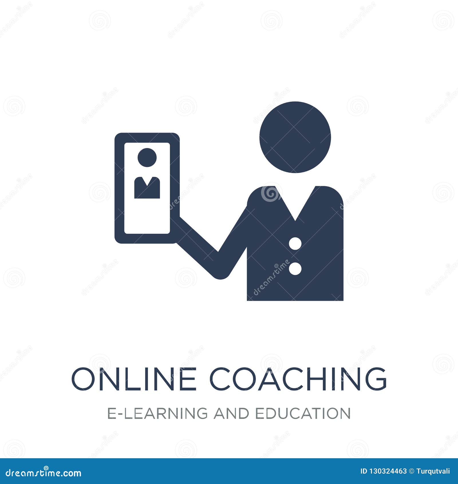 Online Coaching Vector Icon On White Background. Flat Vector Online ...
