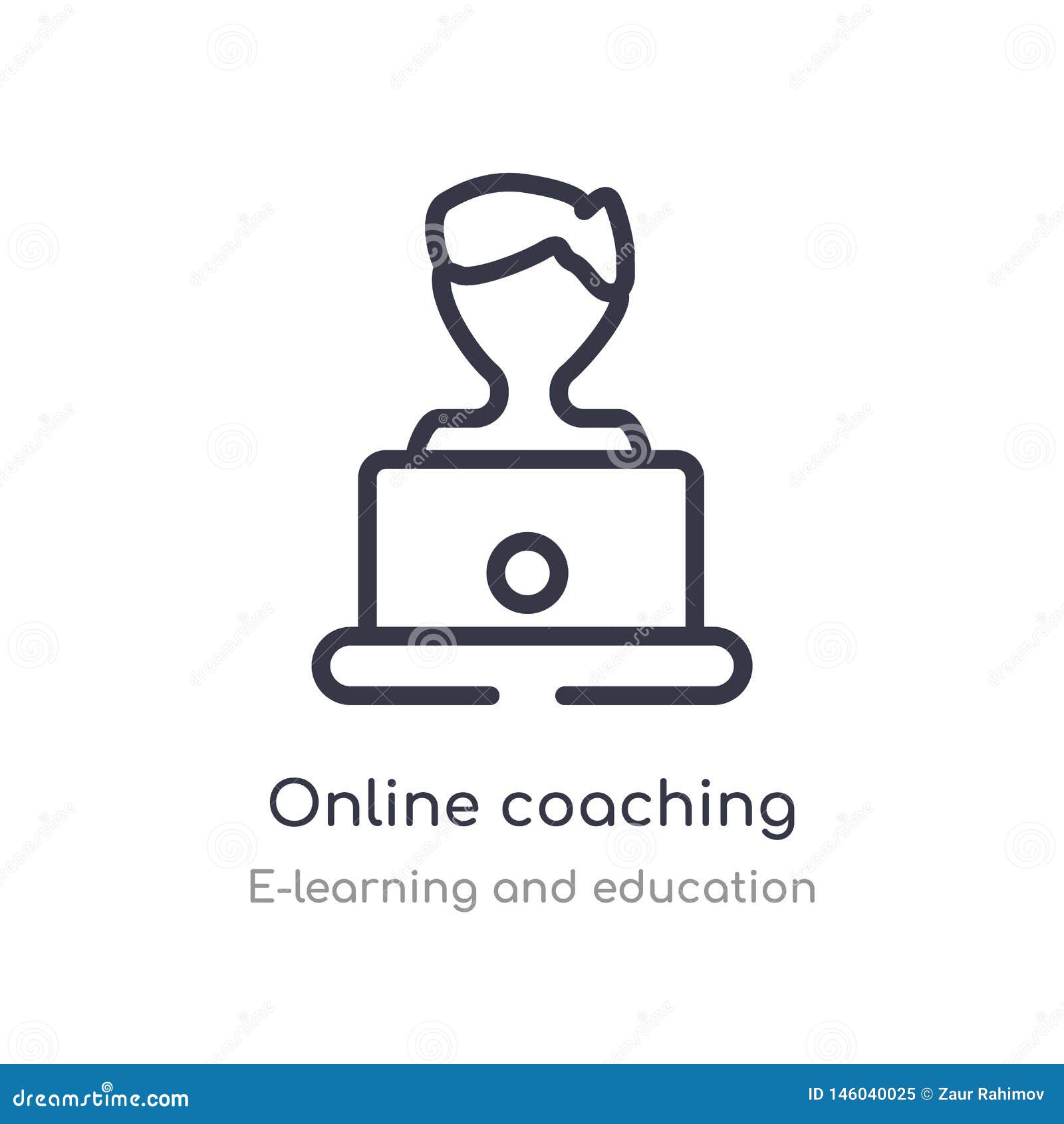 Online Coaching Icon From E-learning Collection. Simple Line Element ...