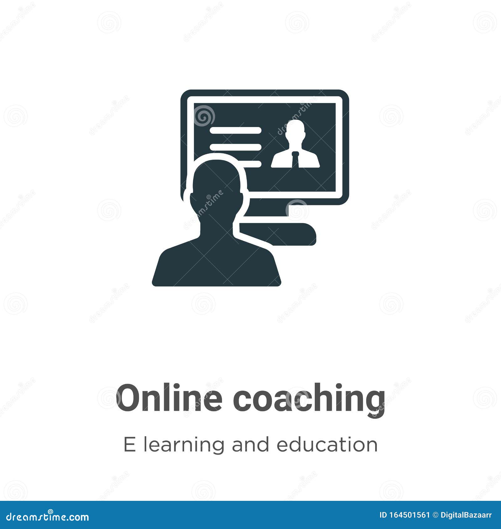 Online Coaching Vector Icon On White Background. Flat Vector Online ...