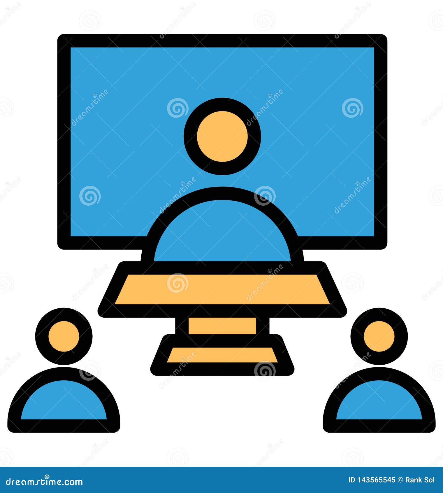 Online Collaboration Isolated Vector Icon Which Can Easily Modify or ...