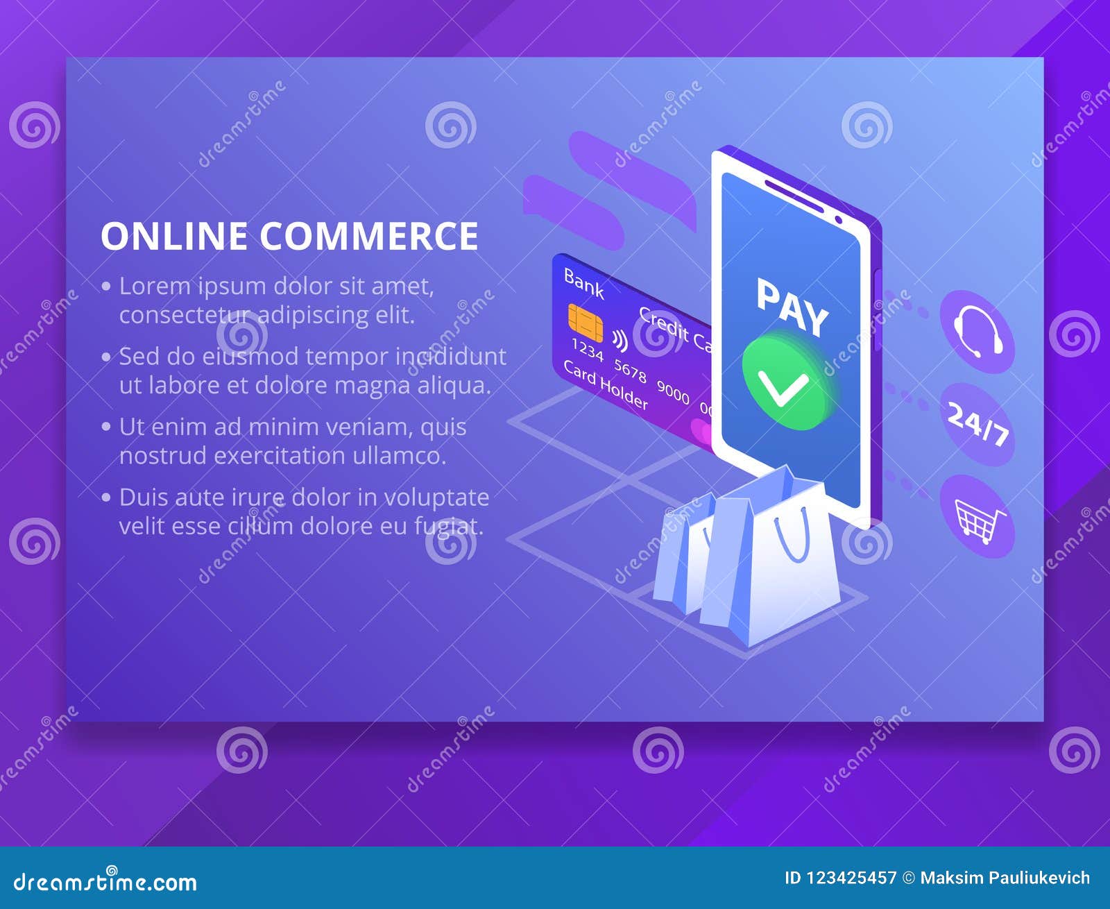 Online Commerce Technology Vector Illustration Stock Vector ...