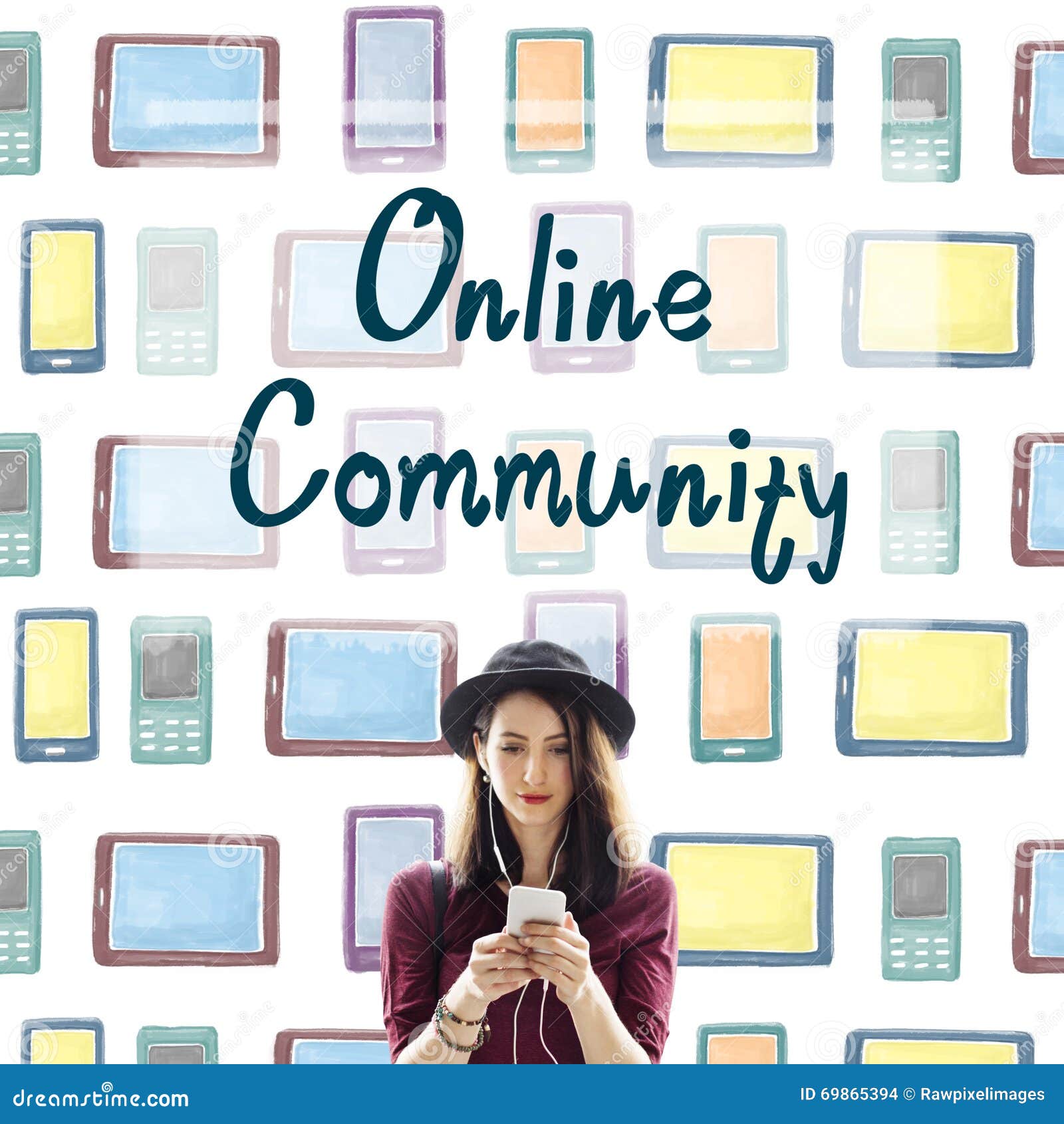 Online Commuity Connection Media Networking Concept Stock Photo - Image ...
