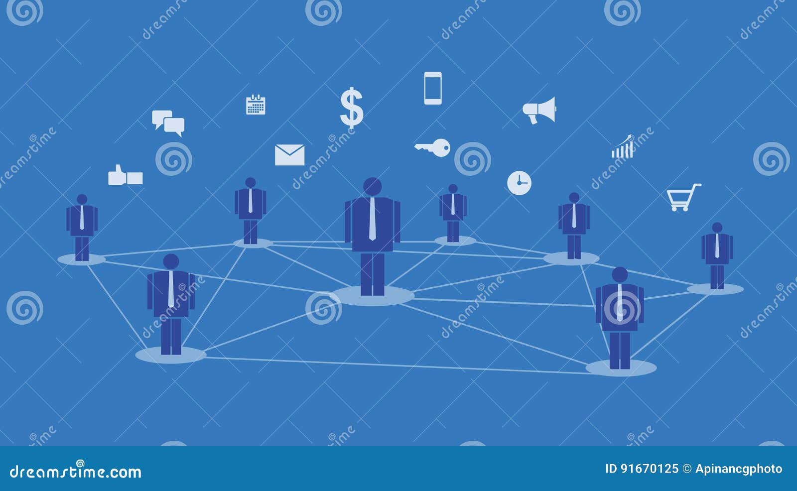 Online Communication and Abstract Social Network Connection Concept ...