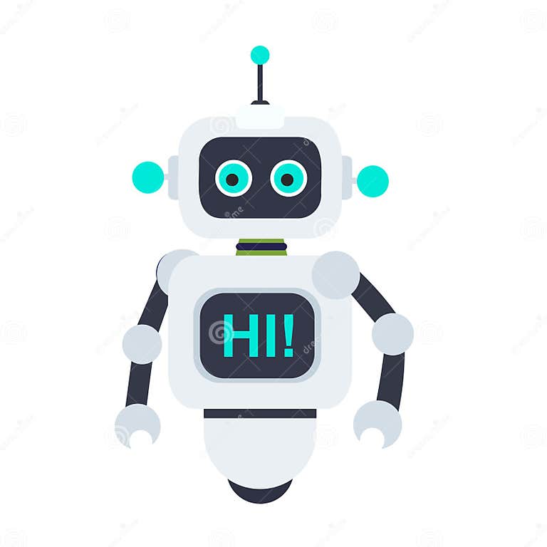 Online Communication with Chat Bot Concept of Chatbot Robot Providing ...