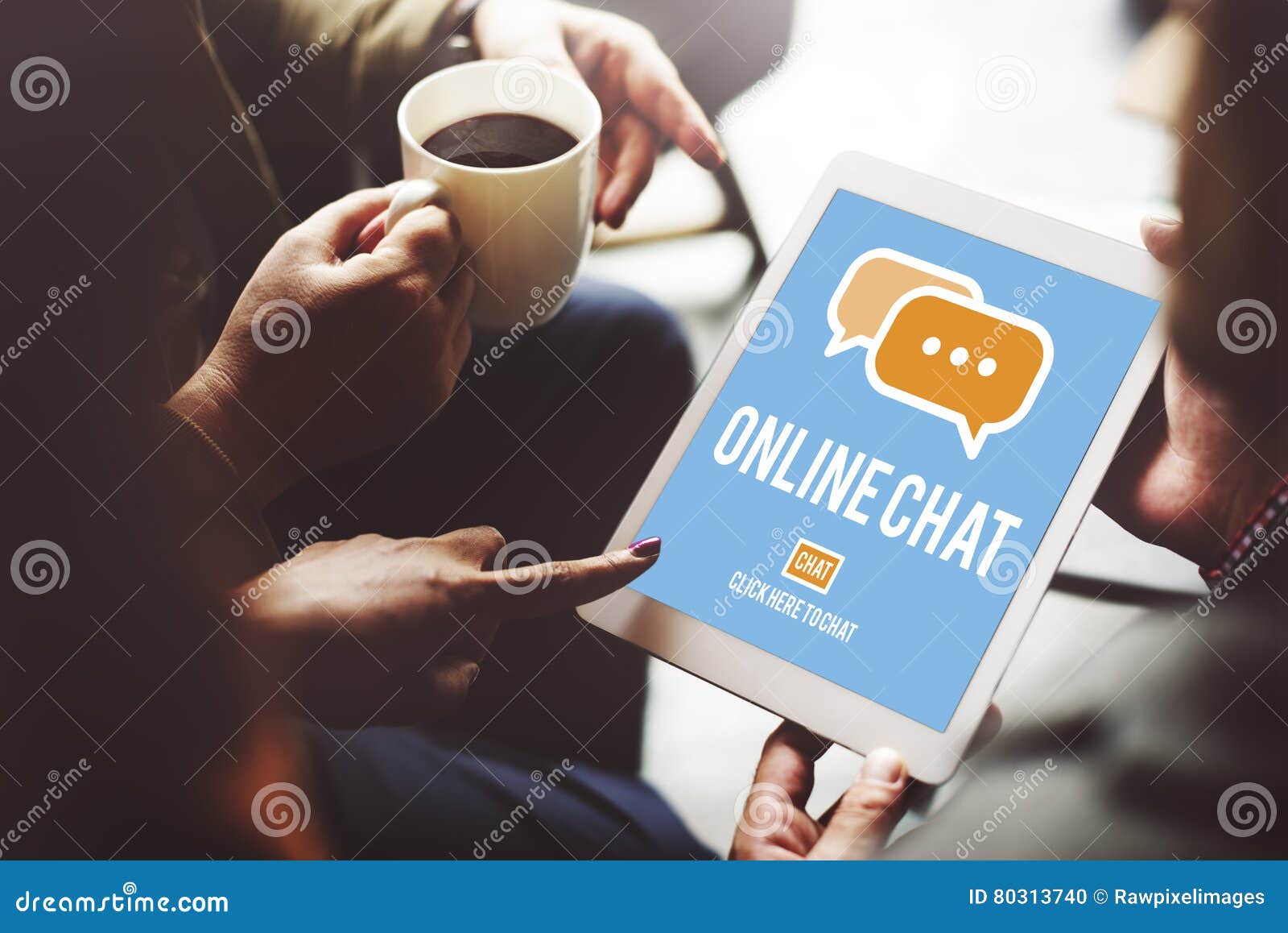 Online Communication Chat Conversation Global Concept Stock Photo ...