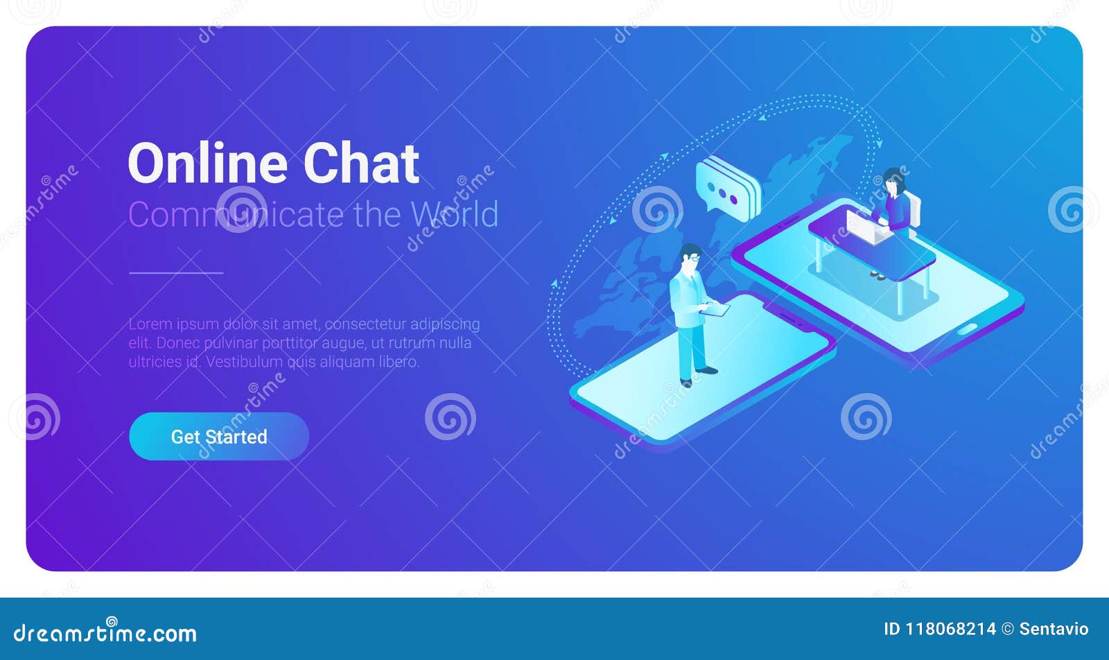Online Communication Chat Isometric. People Talkin Stock Vector ...