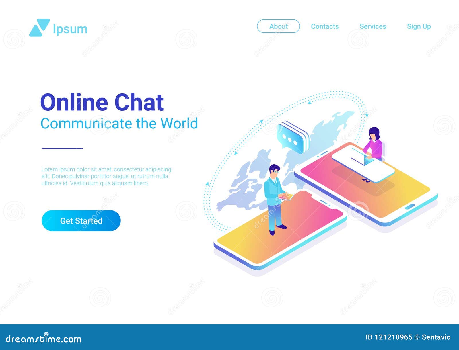 Online Communication Chat Isometric. People Talkin Stock Vector ...
