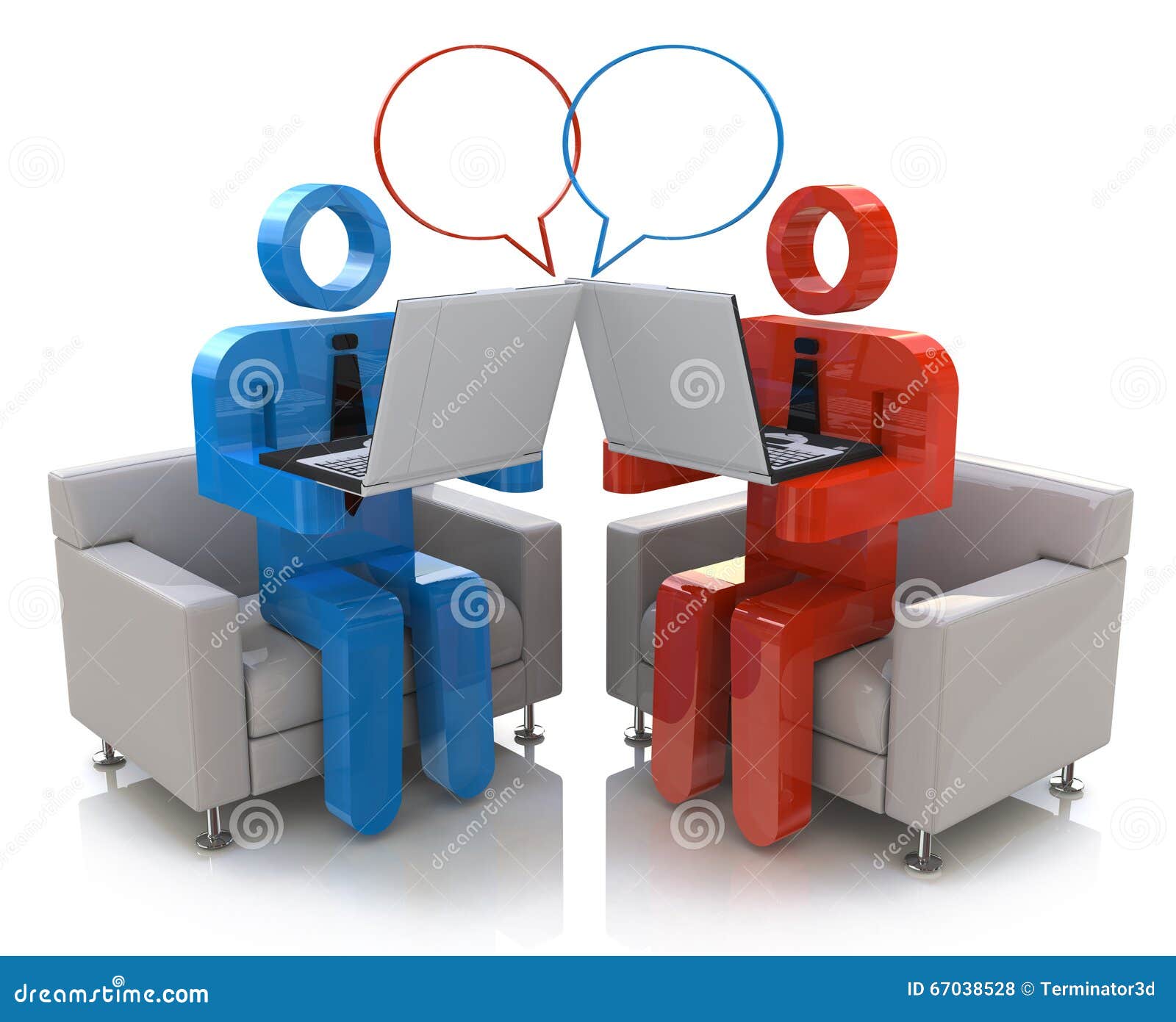 Online Communication. Chatting Stock Illustration - Illustration of ...