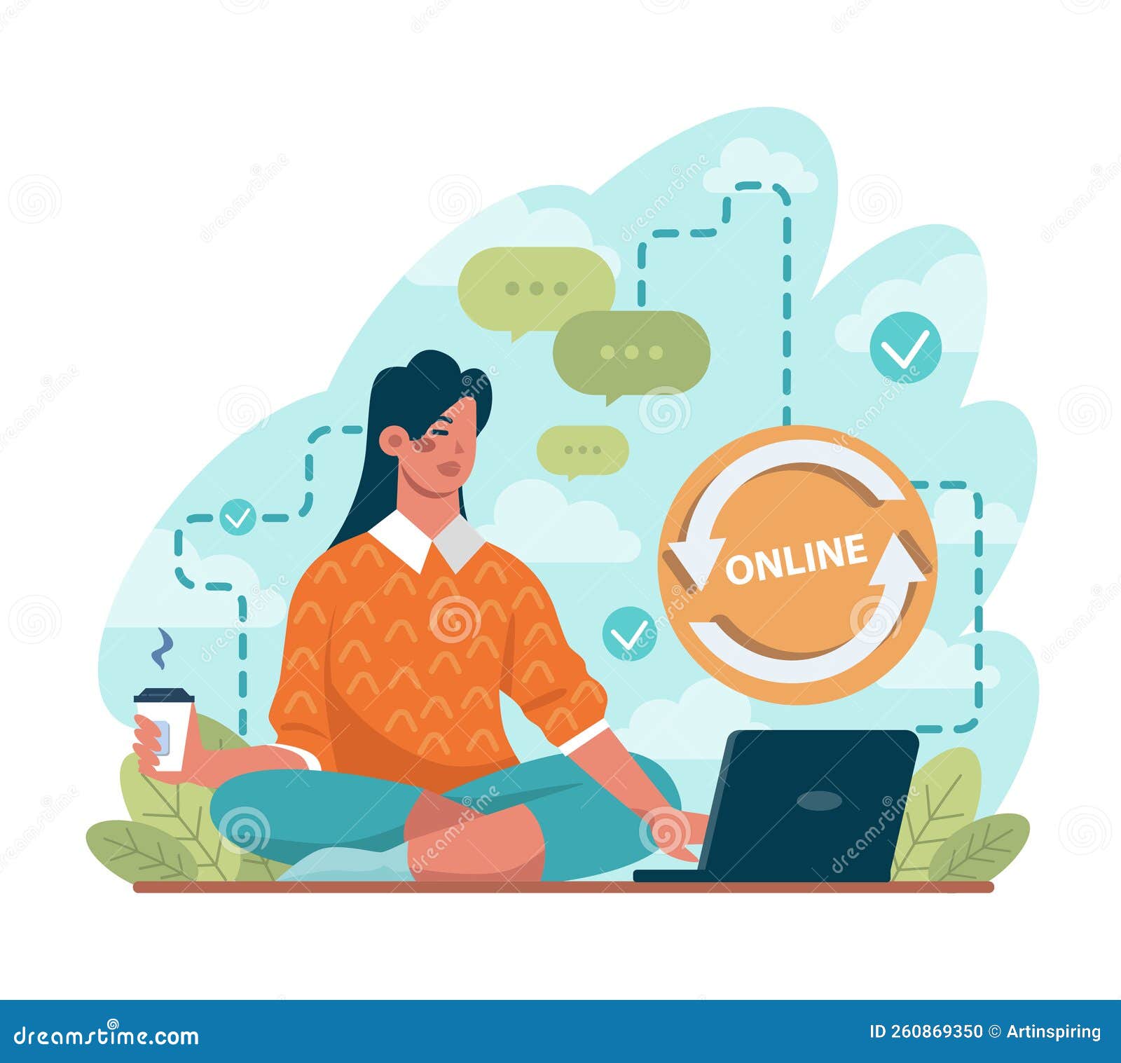 Online Communication. Video Conferencing and Chatting through Device ...