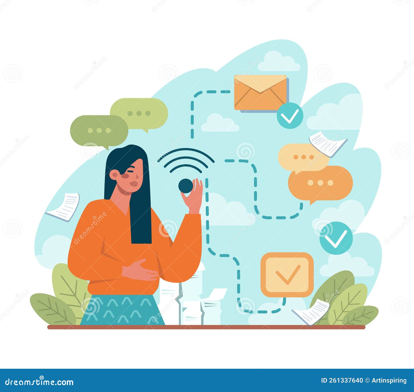 Online Communication. Video Conferencing and Chatting through Device ...