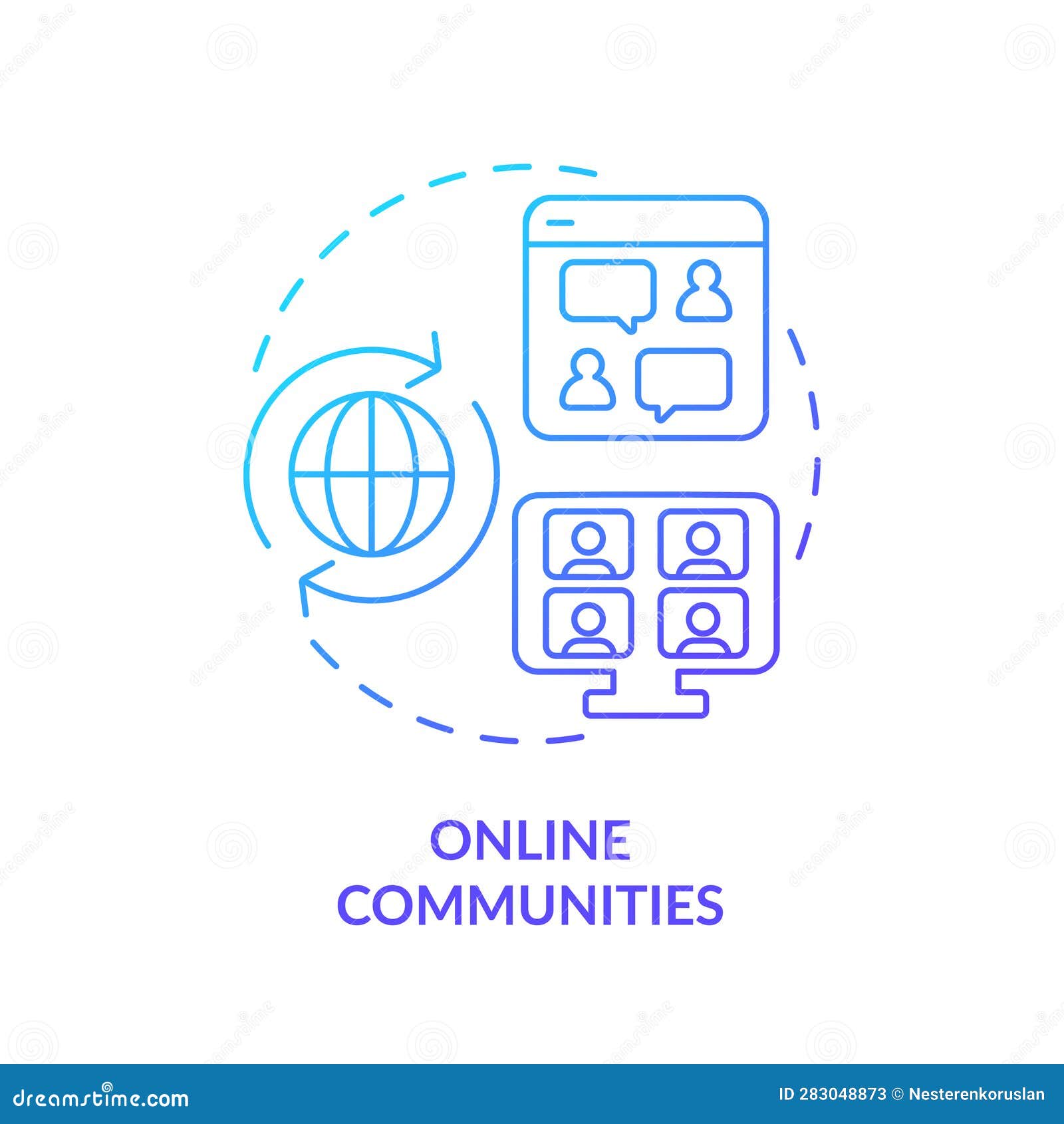 Online Community Blue Gradient Concept Icon Stock Vector - Illustration ...