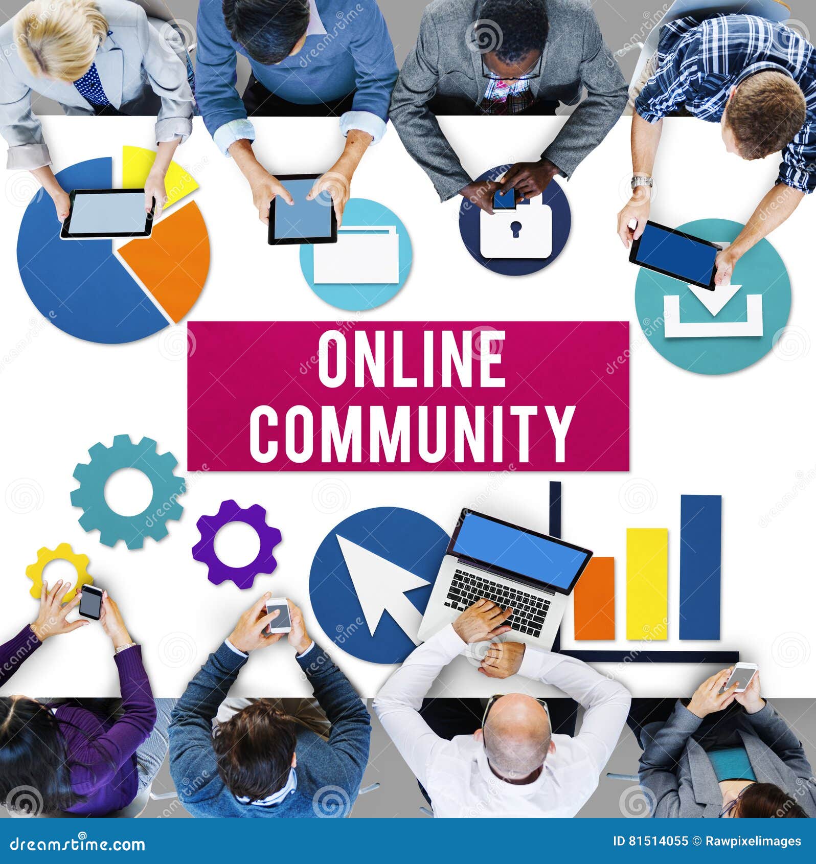 Online Community Connection Internet Concept Stock Image - Image of ...