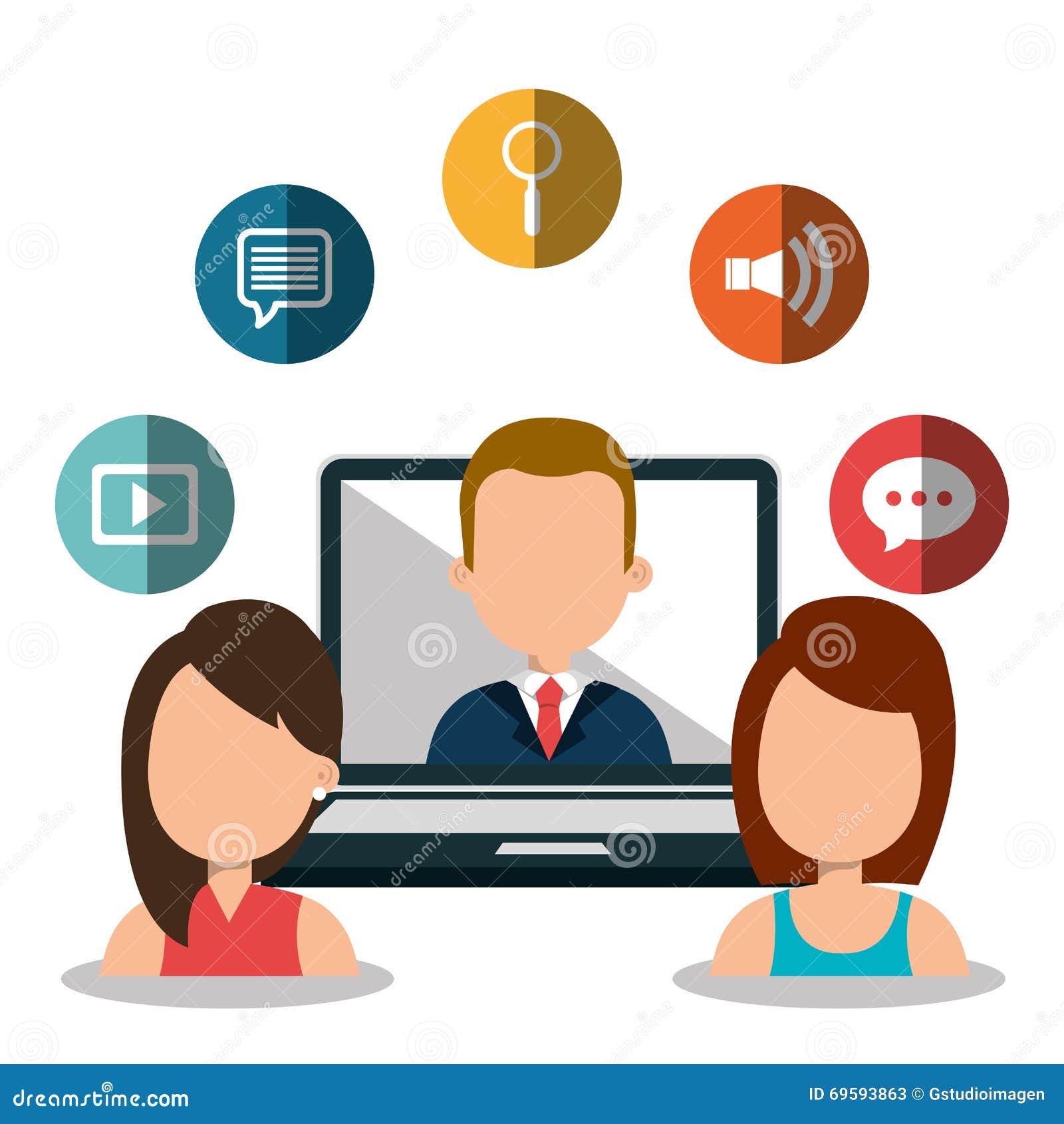 Online community design stock illustration. Illustration of concept ...