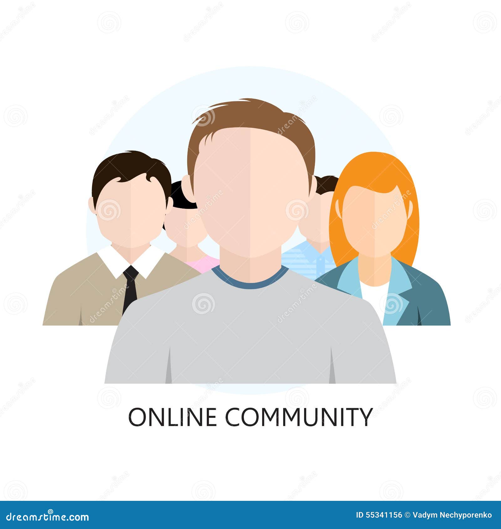 Online Community Icon Flat Design Stock Vector - Illustration of ...