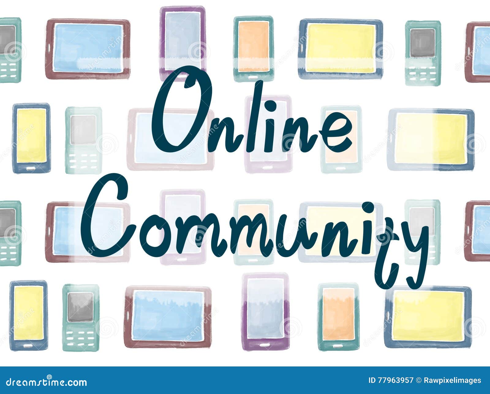 Online Community Sharing Communication Society Concept Stock ...