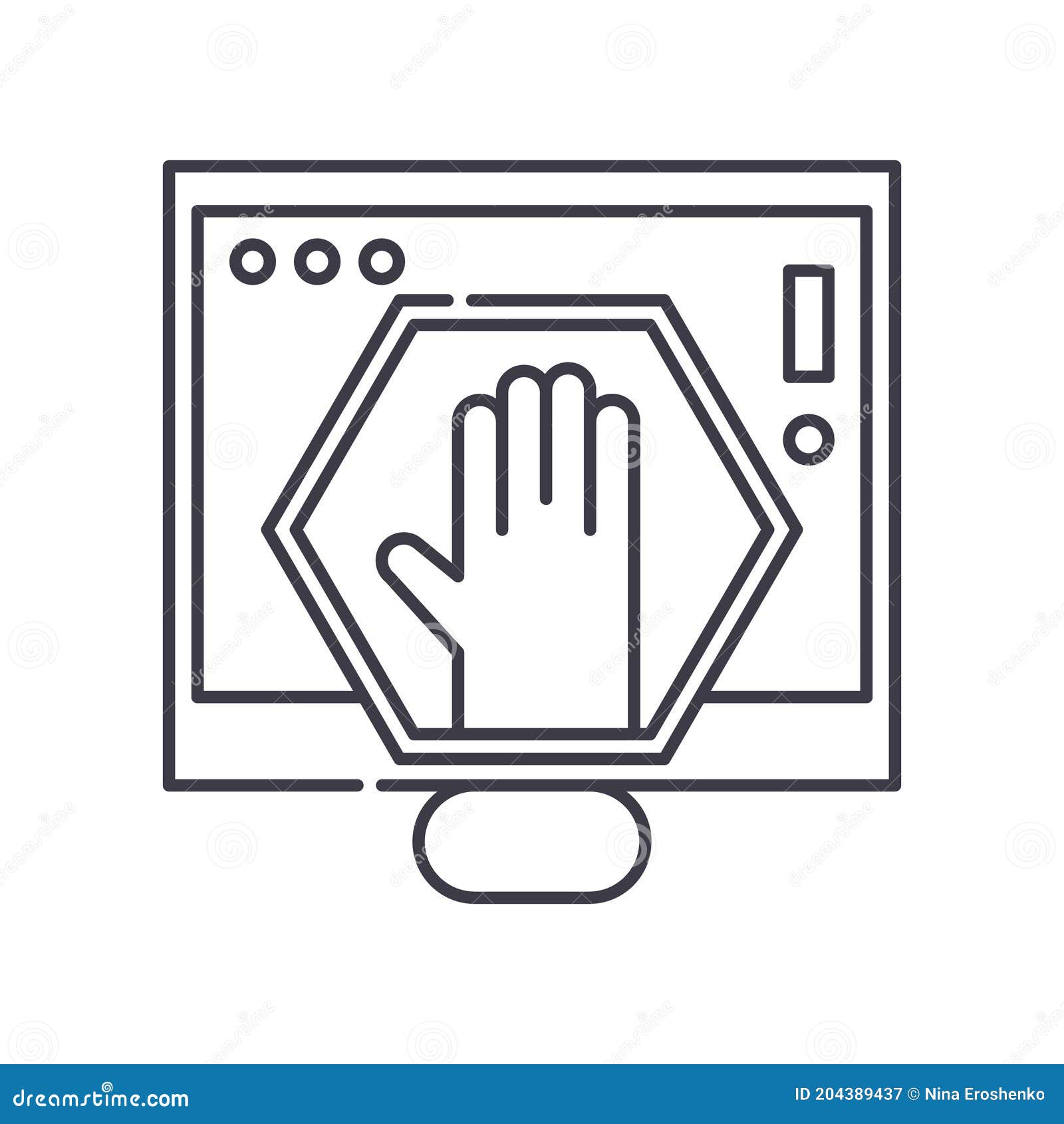 Online Computer Stop Icon, Linear Isolated Illustration, Thin Line ...