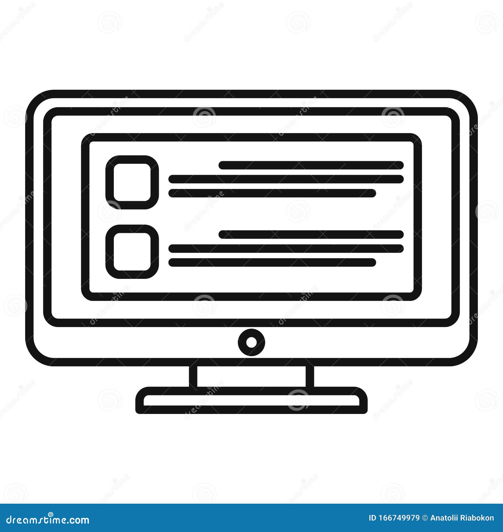 Online Computer Task Icon, Outline Style Stock Vector - Illustration of ...
