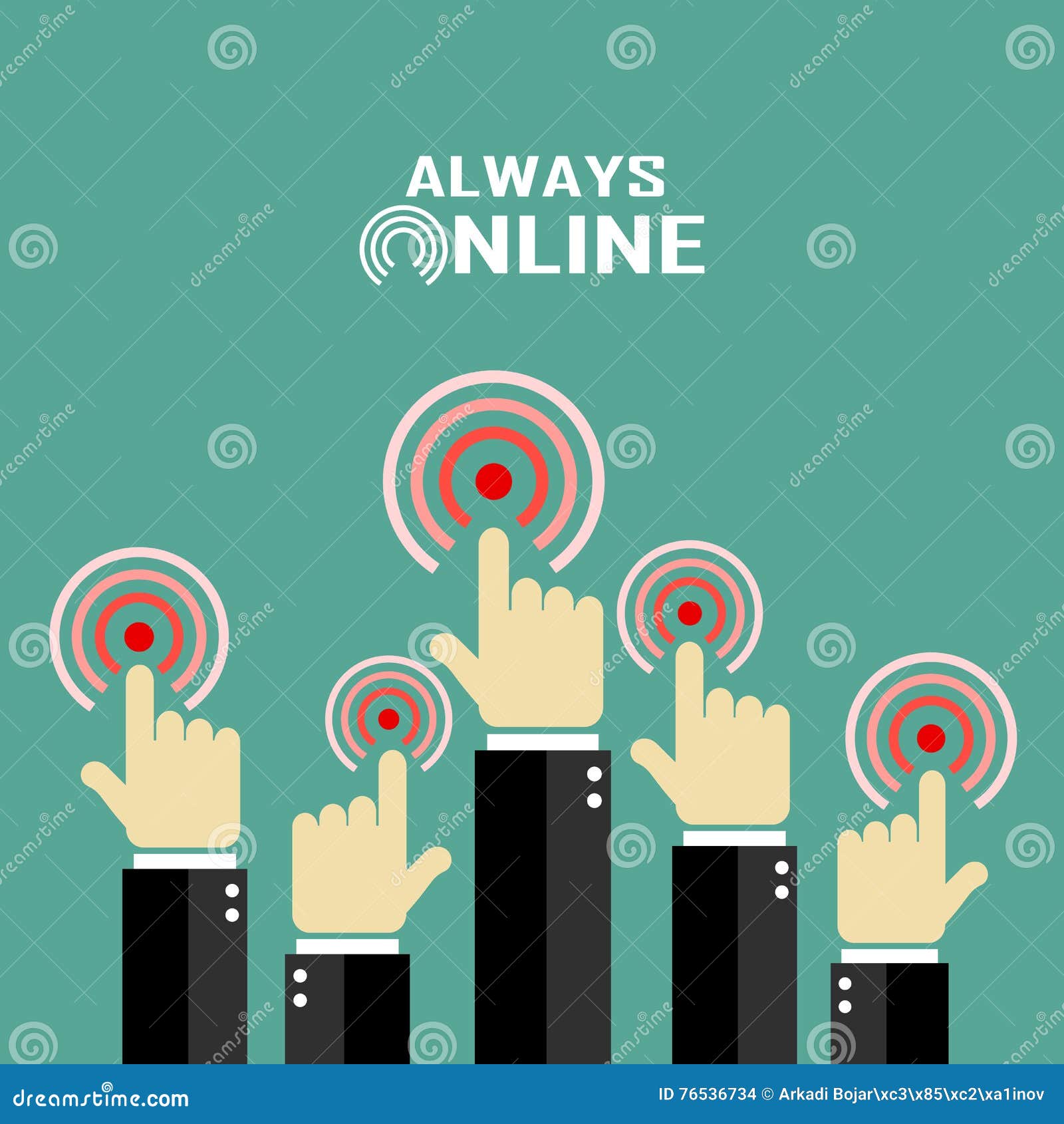 Always Online Concept Poster Stock Vector - Illustration of ...