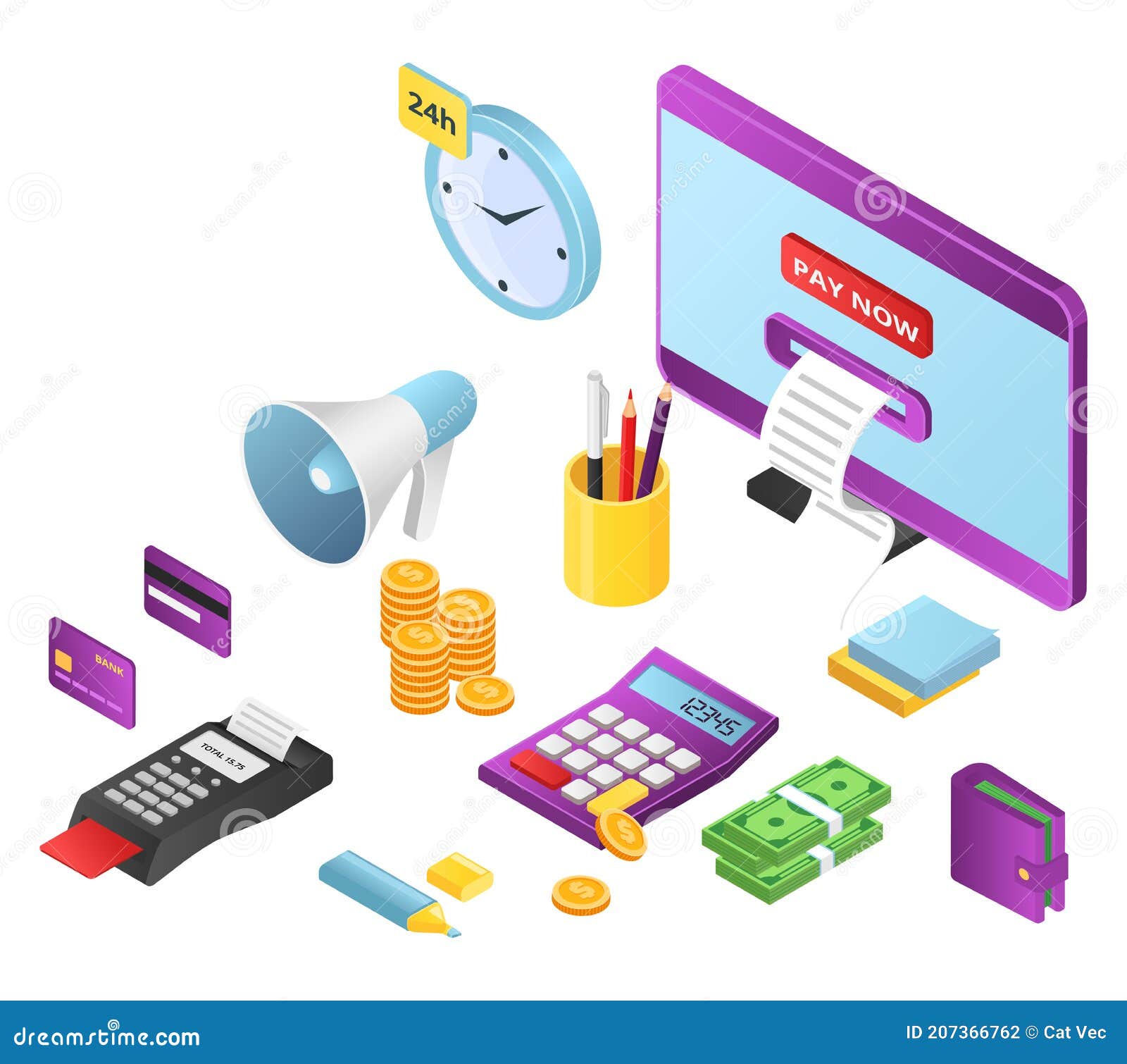 Online Concept Store, Remote Internet Pay, Icon Modern Digital Web ...