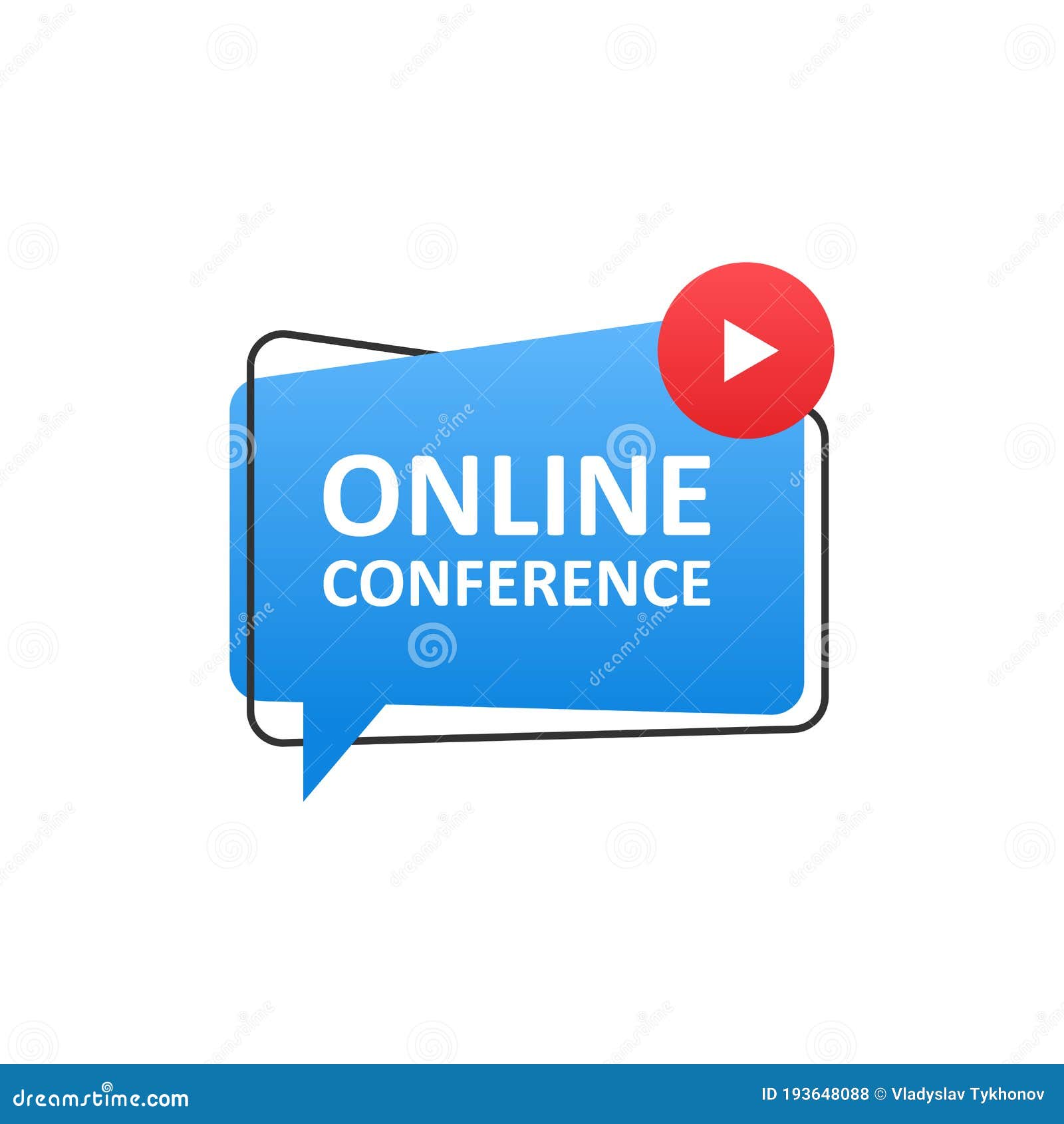 Online Conference Button Icon Emblem. Vector EPS 10 Stock Vector ...