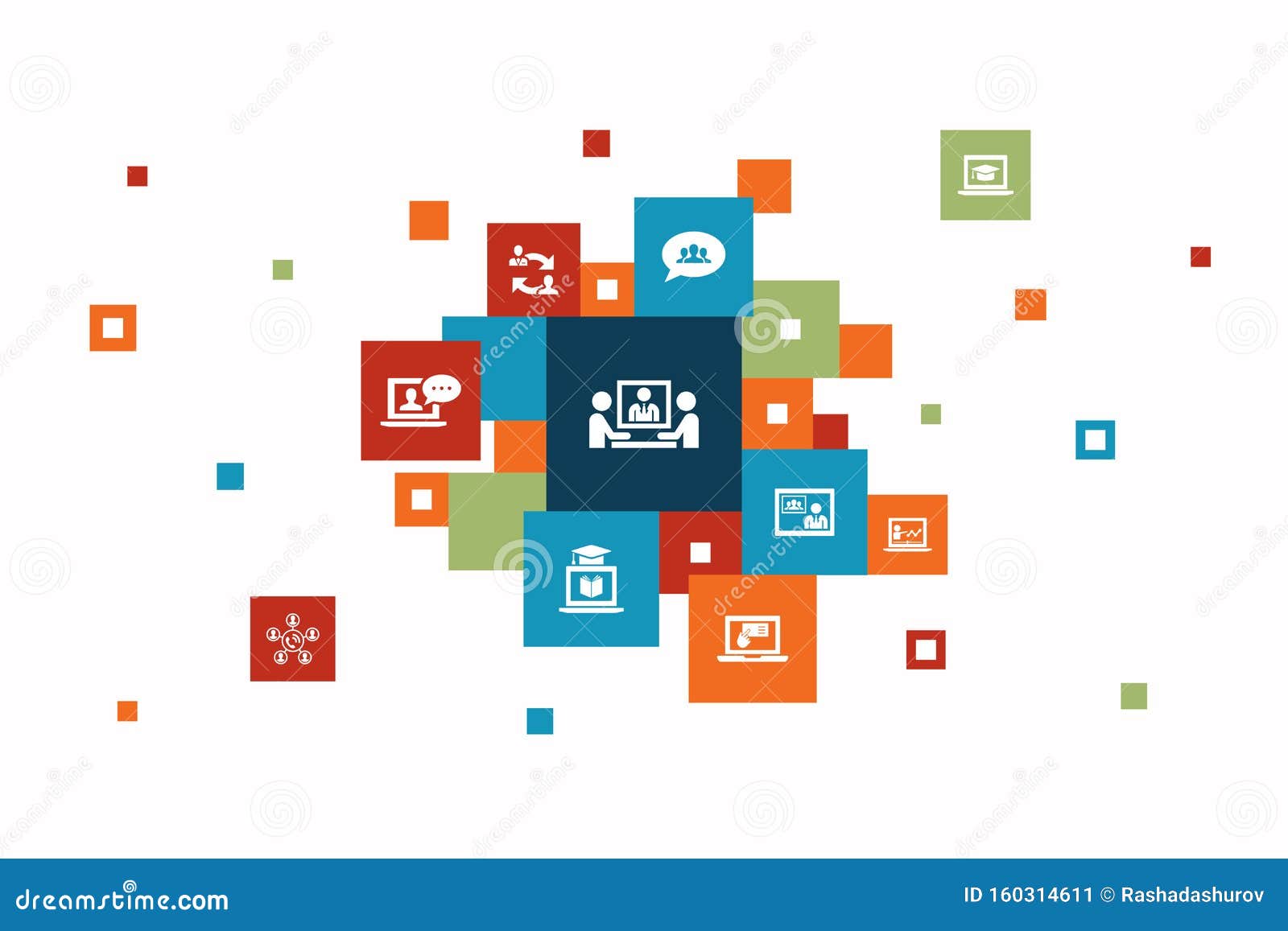 Online Conference Infographic 10 Steps Stock Vector - Illustration of ...