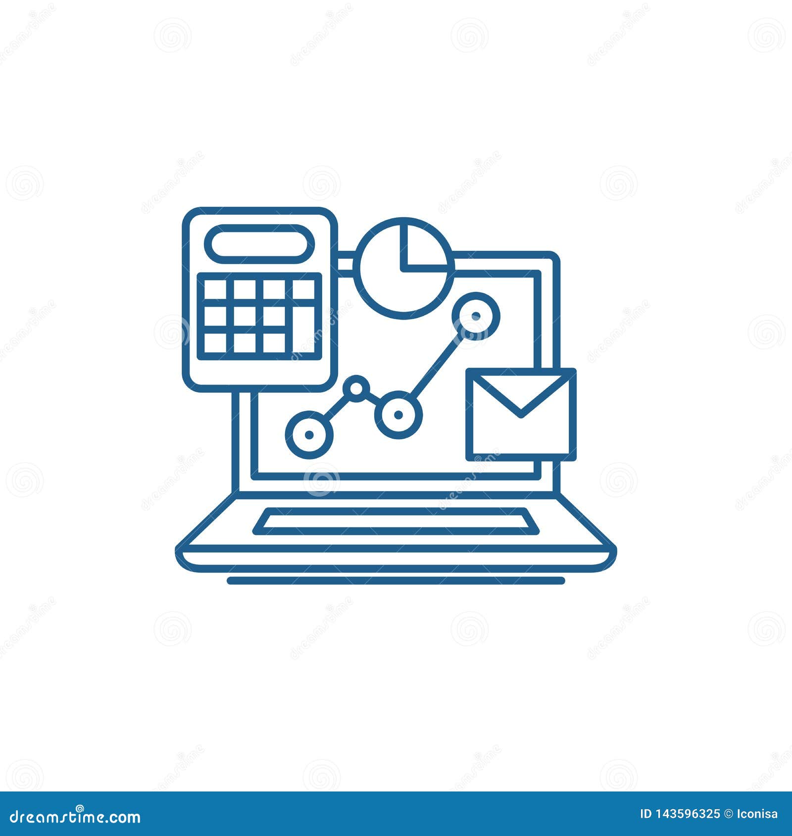 Online Control System Line Icon Concept. Online Control System Flat ...