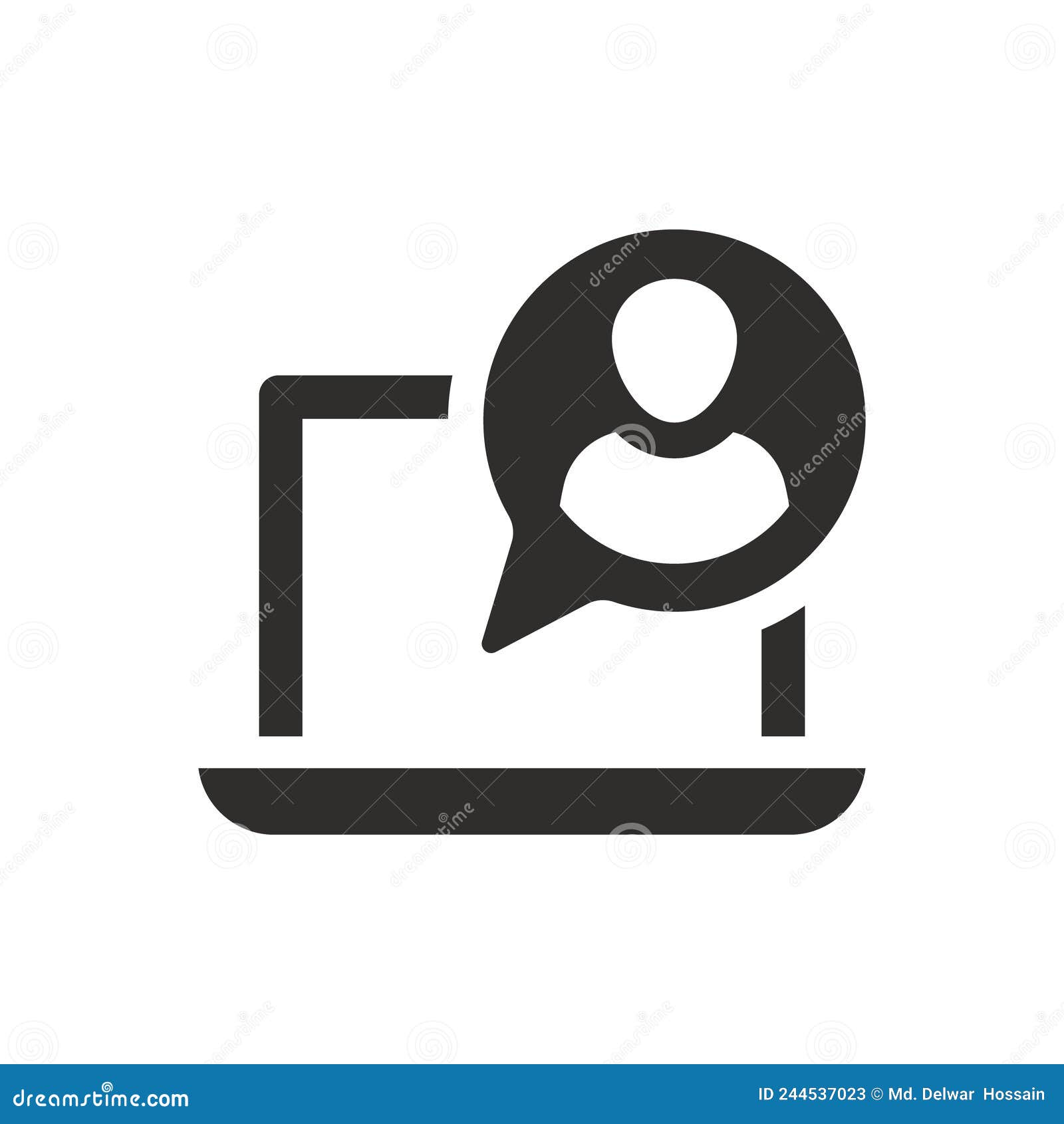 Online conversation icon stock vector. Illustration of design - 244537023