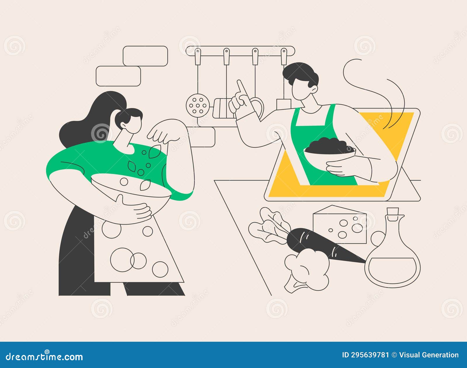 Online Cooking Tutorial Abstract Concept Vector Illustration. Stock ...