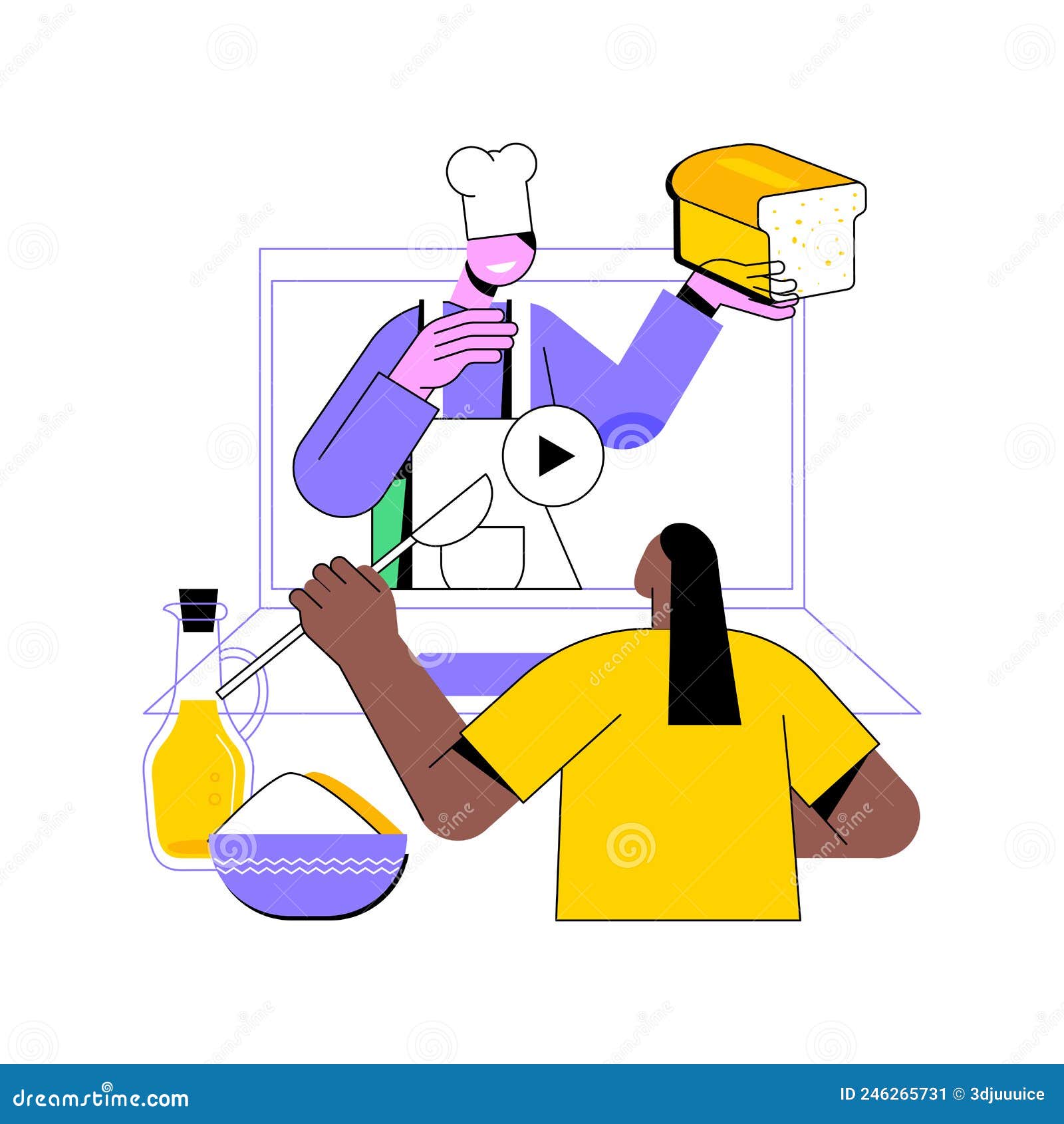 Cooking Tutorial Illustration. Add Flavor To Cooking Tutorials With ...