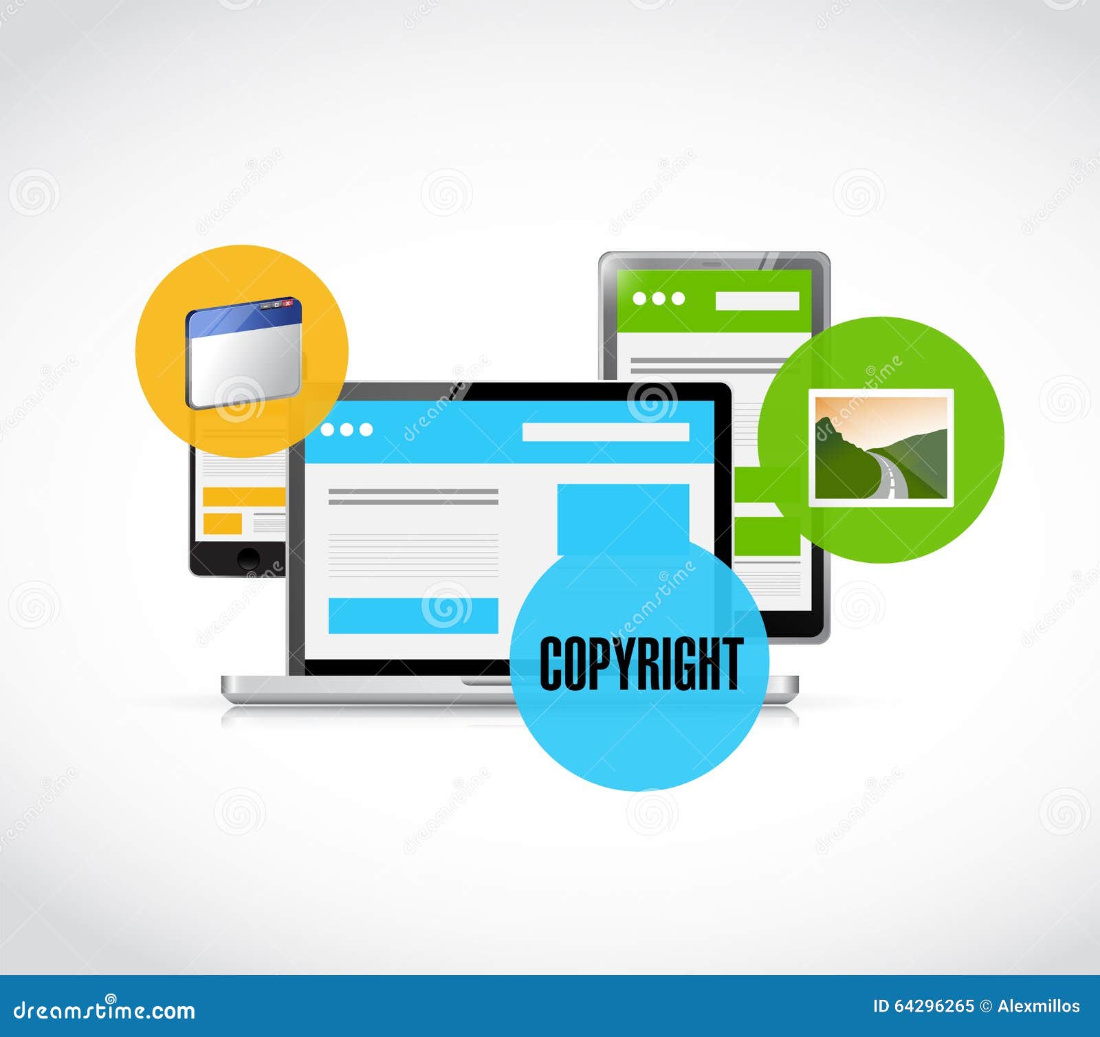 Online Copyright Concept Illustration Stock Illustration - Illustration ...