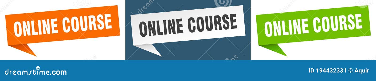 Online Course Banner. Online Course Speech Bubble Label Set Stock ...