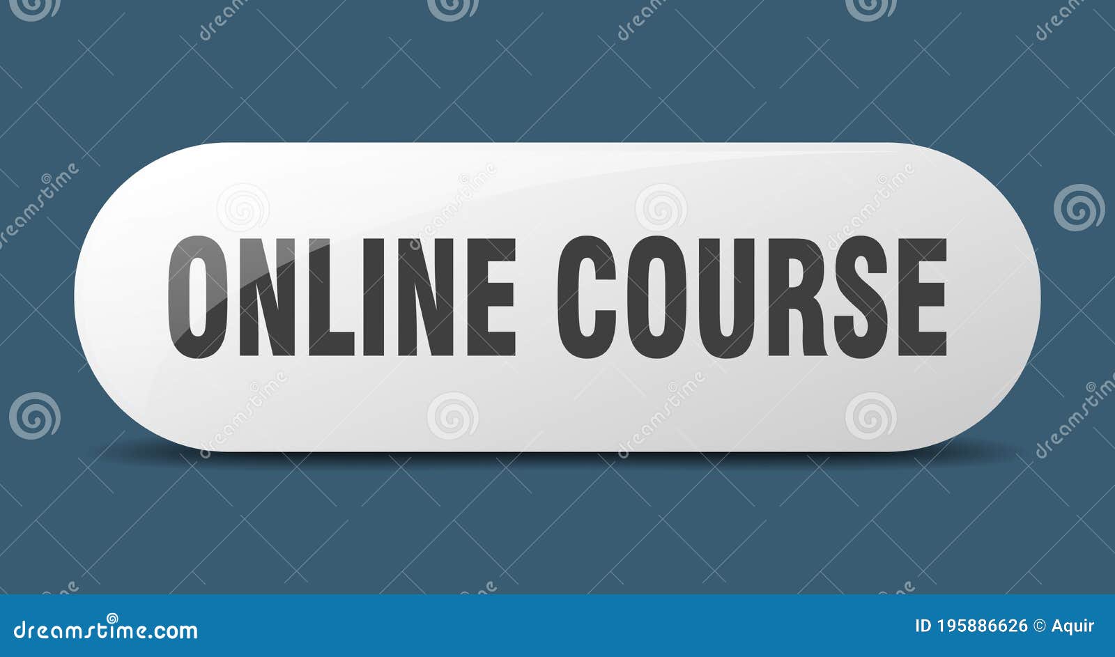 Online Course Button. Sticker. Banner. Rounded Glass Sign Stock Vector ...