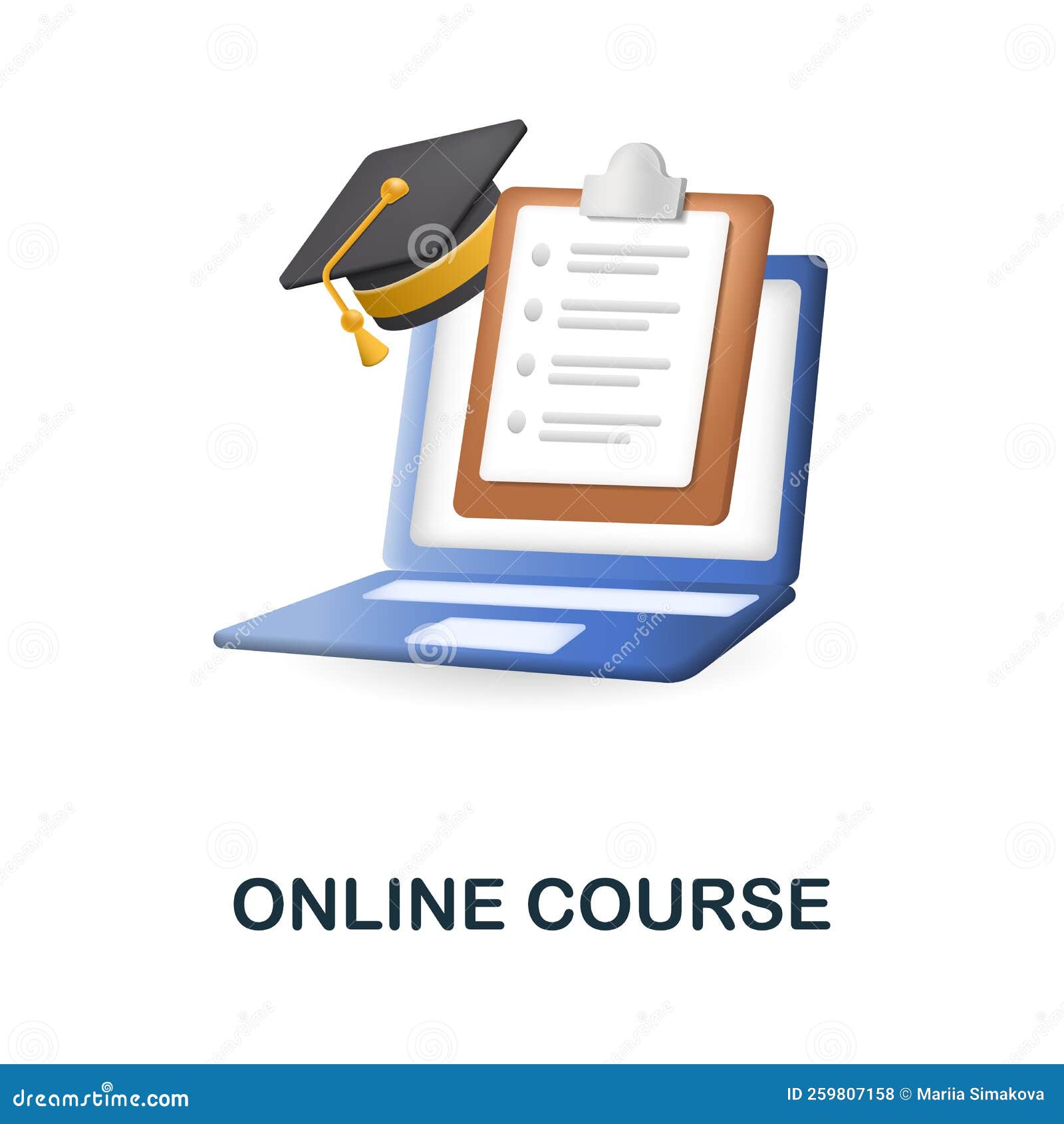 Online Course Icon. 3d Illustration from E-learning Collection Stock ...