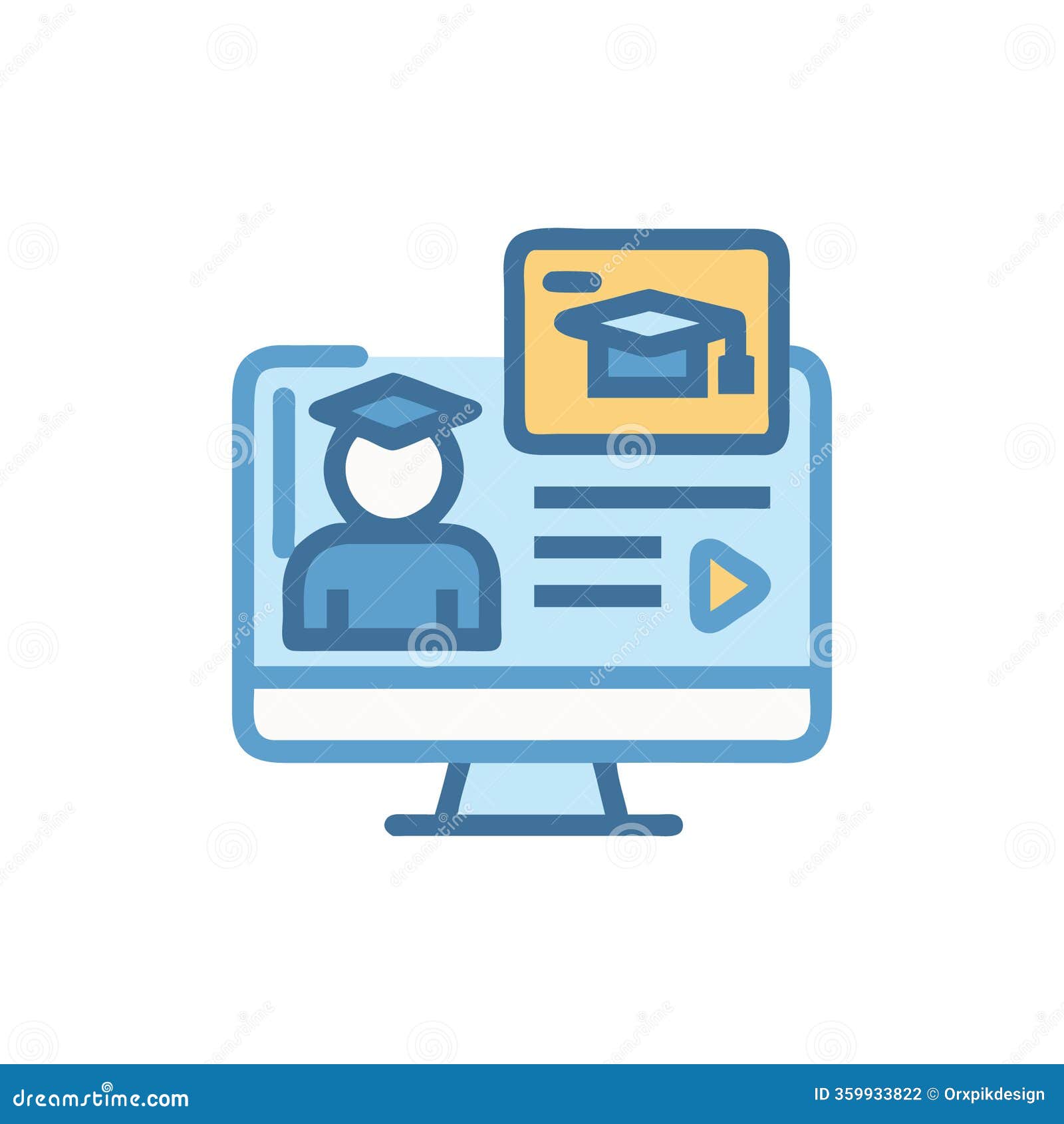 Online Course Icon for Digital Education Stock Illustration ...