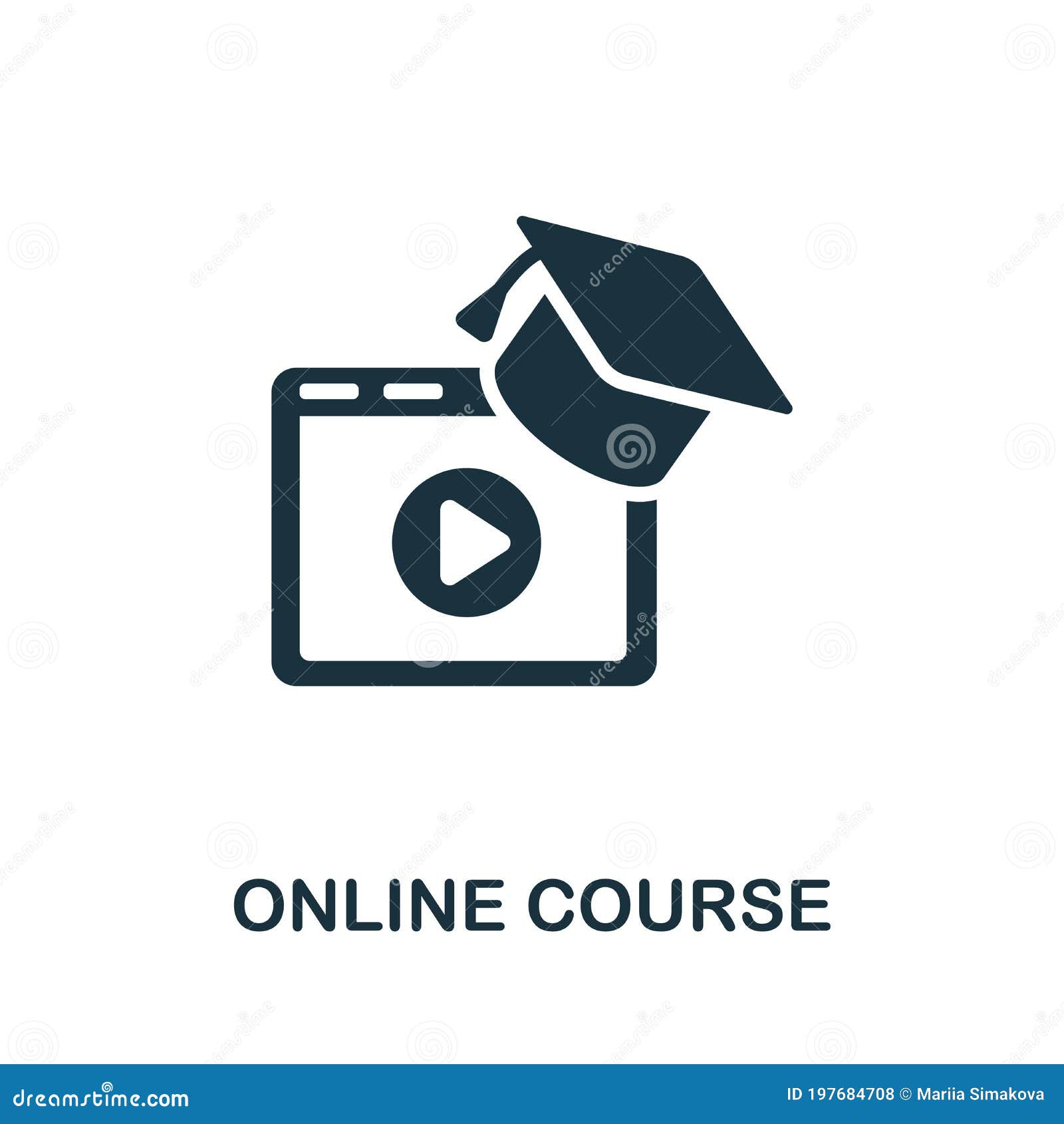 Online Course Icon. Monochrome Simple Online Course Icon for Templates ...