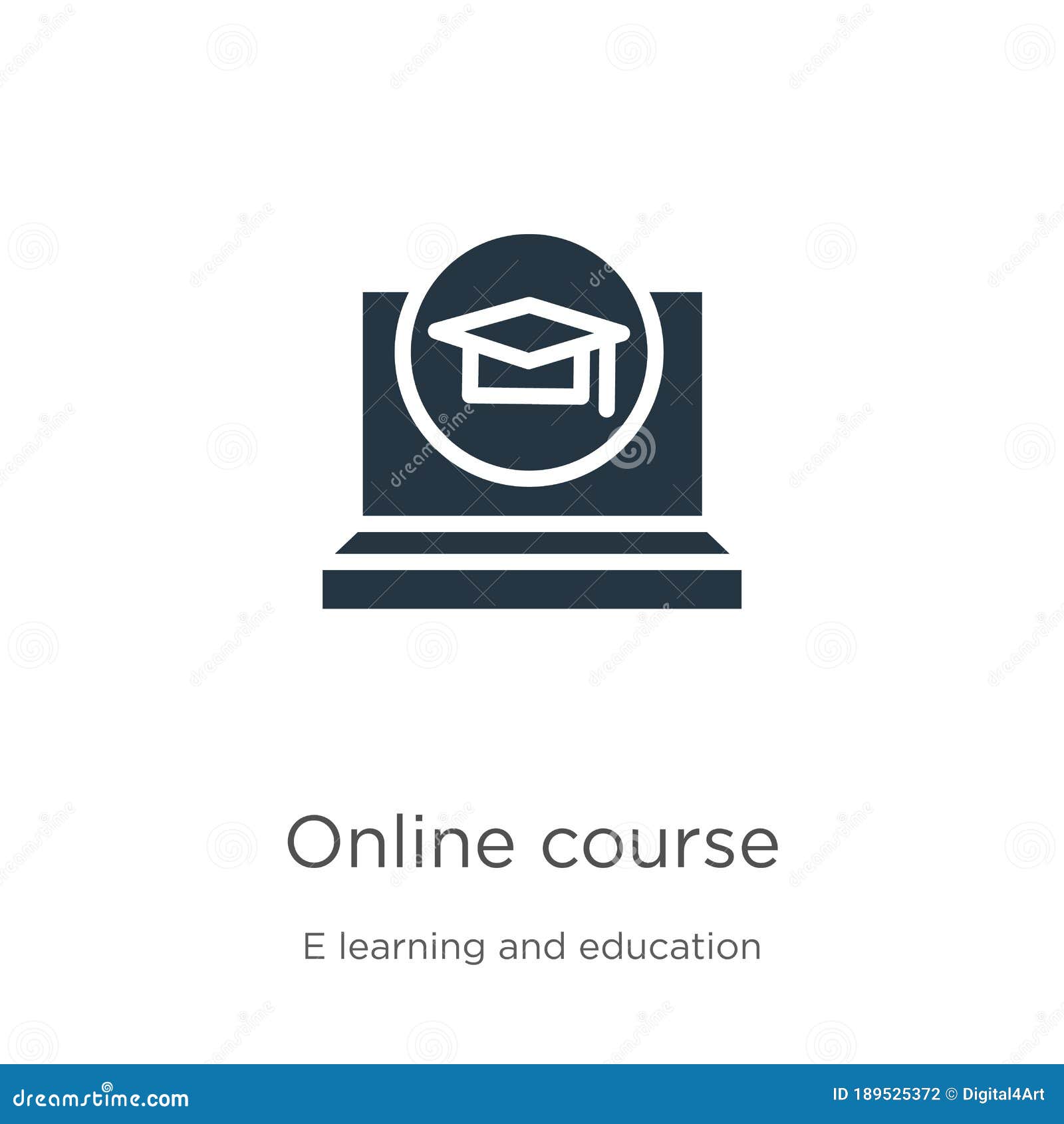 Online Course Icon Vector. Trendy Flat Online Course Icon from E ...