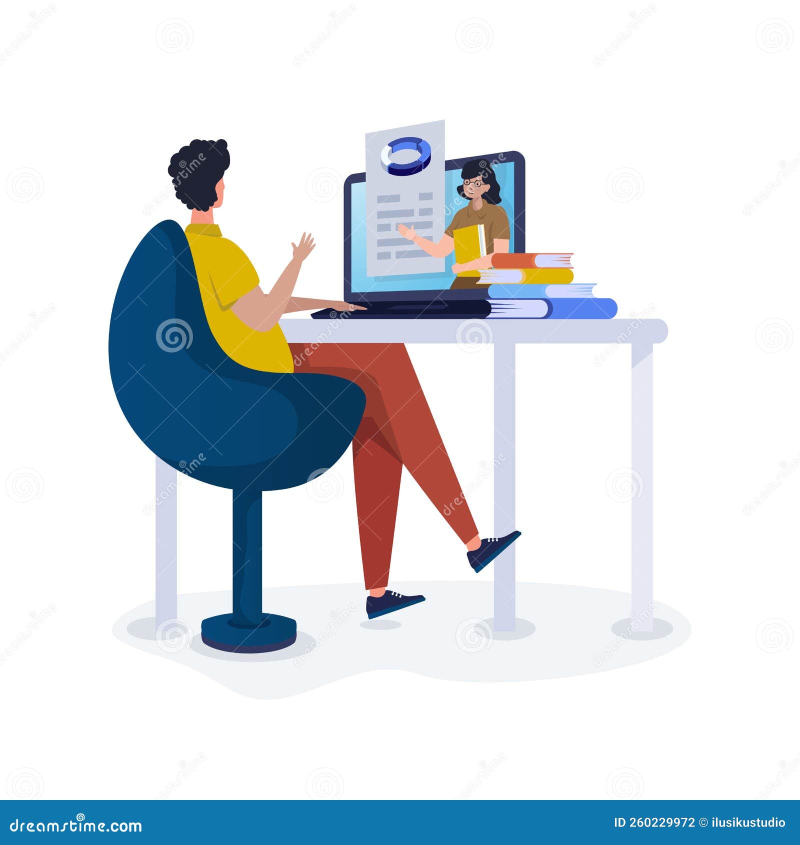 Online Course Learning Illustration Stock Vector - Illustration of ...