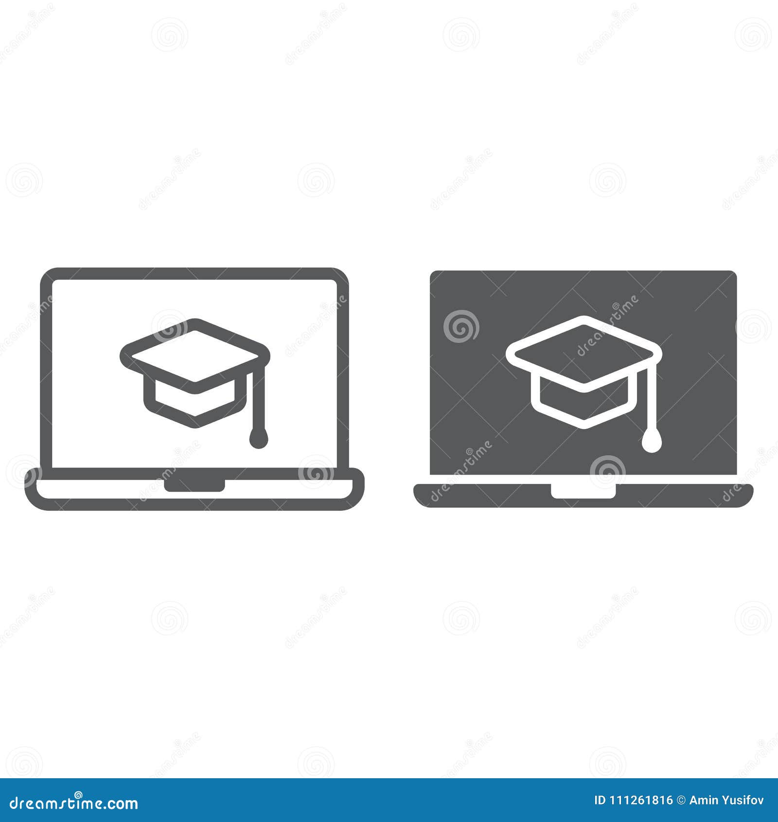 Online Course Line and Glyph Icon, E Learning Stock Vector ... Online Course Line and Glyph Icon, E Learning Stock Vector ...