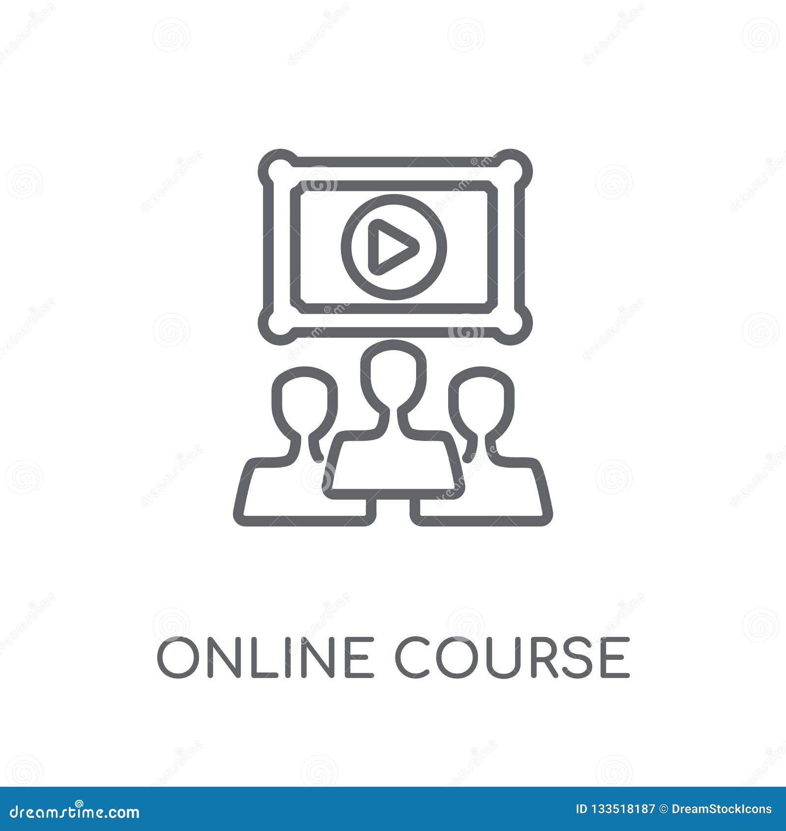 Online Course Linear Icon. Modern Outline Online Course Logo Con Stock ...