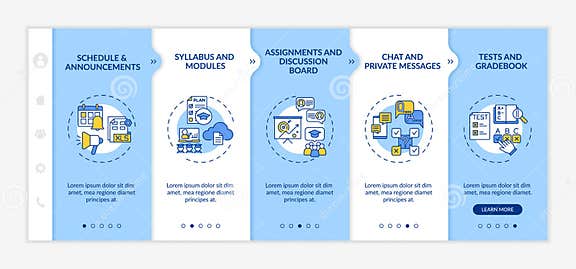 Online Course Management System Elements Onboarding Vector Template ...
