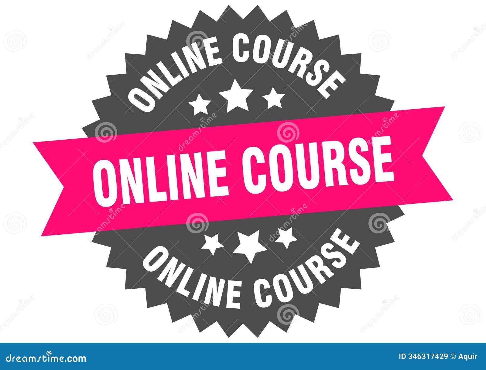 Online Course. Online Course Round Pink Label Isolated on Transparent ...