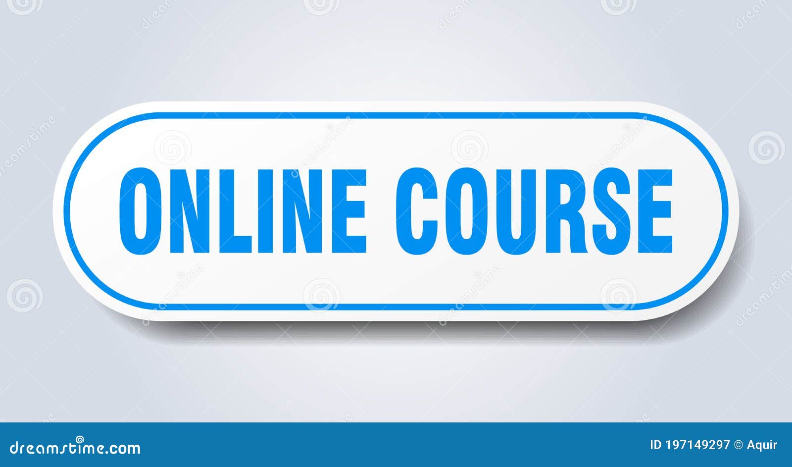 Online Course Sign. Rounded Isolated Button. White Sticker Stock Vector ...