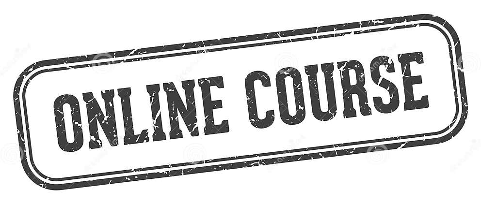 Online Course Stamp. Online Course Rectangular Stamp on White ...