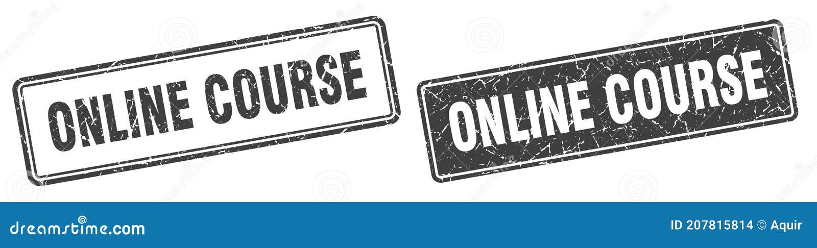Online Course Stamp Set. Online Course Square Grunge Sign Stock Vector ...